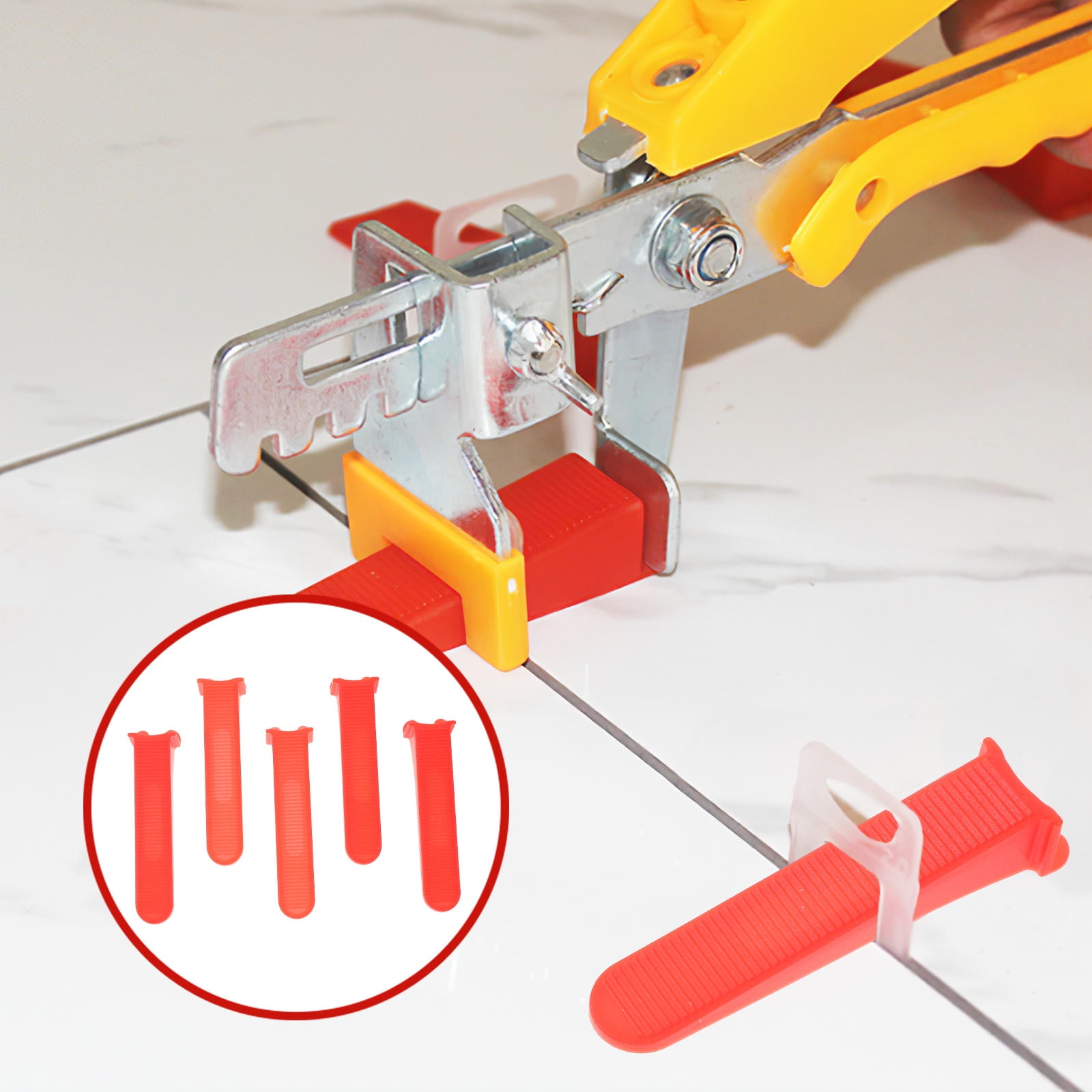 DRAFIDEEP 50Pcs Tile Spacer Wedges Hips Yellow Red For Wall Tiling ...