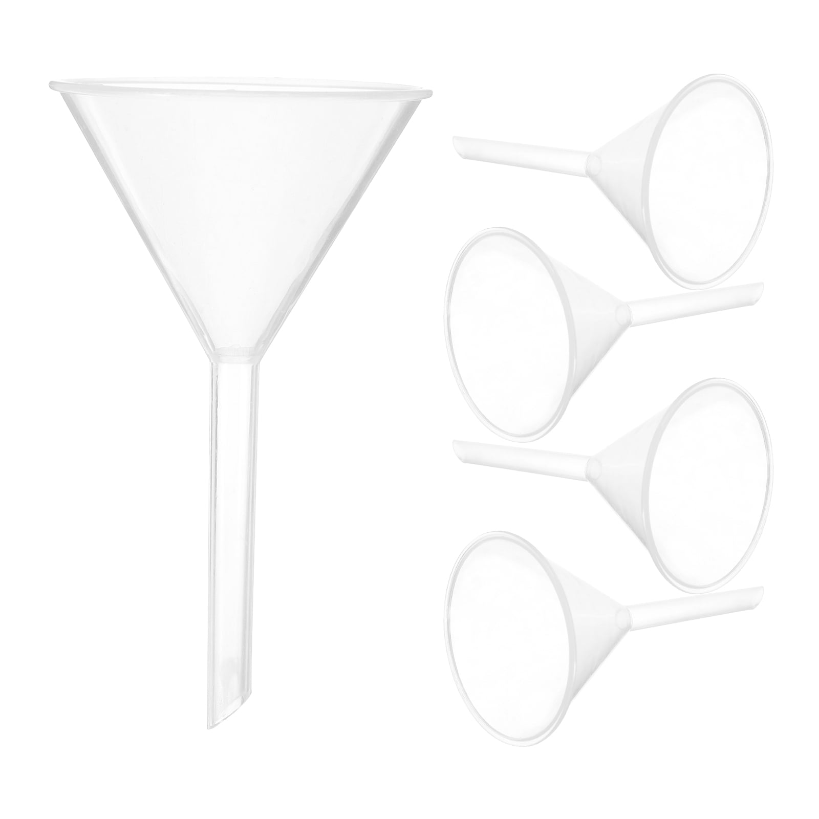 DRAFIDEEP 5Pcs 60mm Transparent Plastic Funnel Long Small for Liquid ...