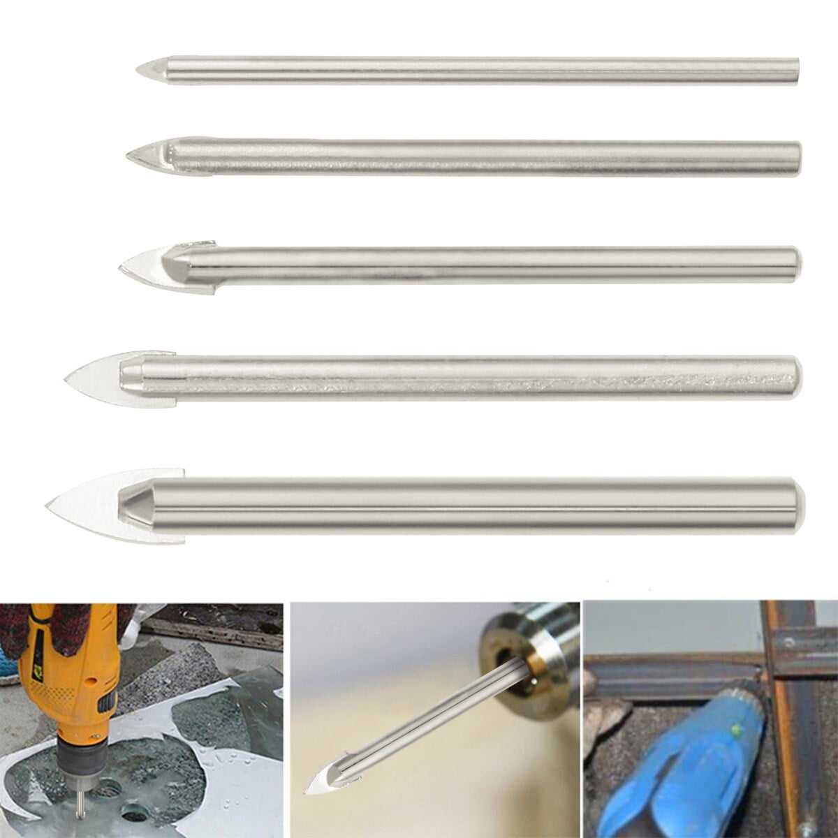 DRAFIDEEP 5Pcs Precise Design Glass Drill Bits For And Easy Penetration ...