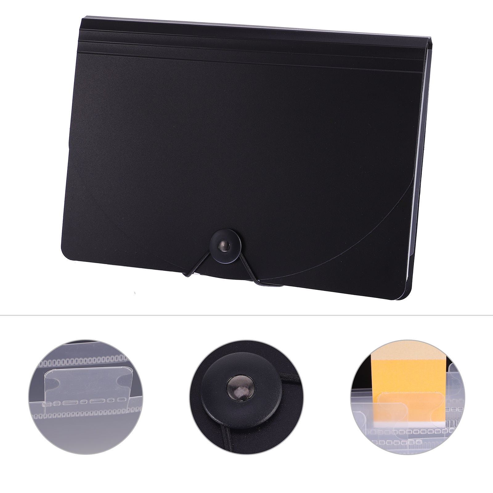 DRAFIDEEP 6Pack Black Multi Section File Folders Plastic Storage ...