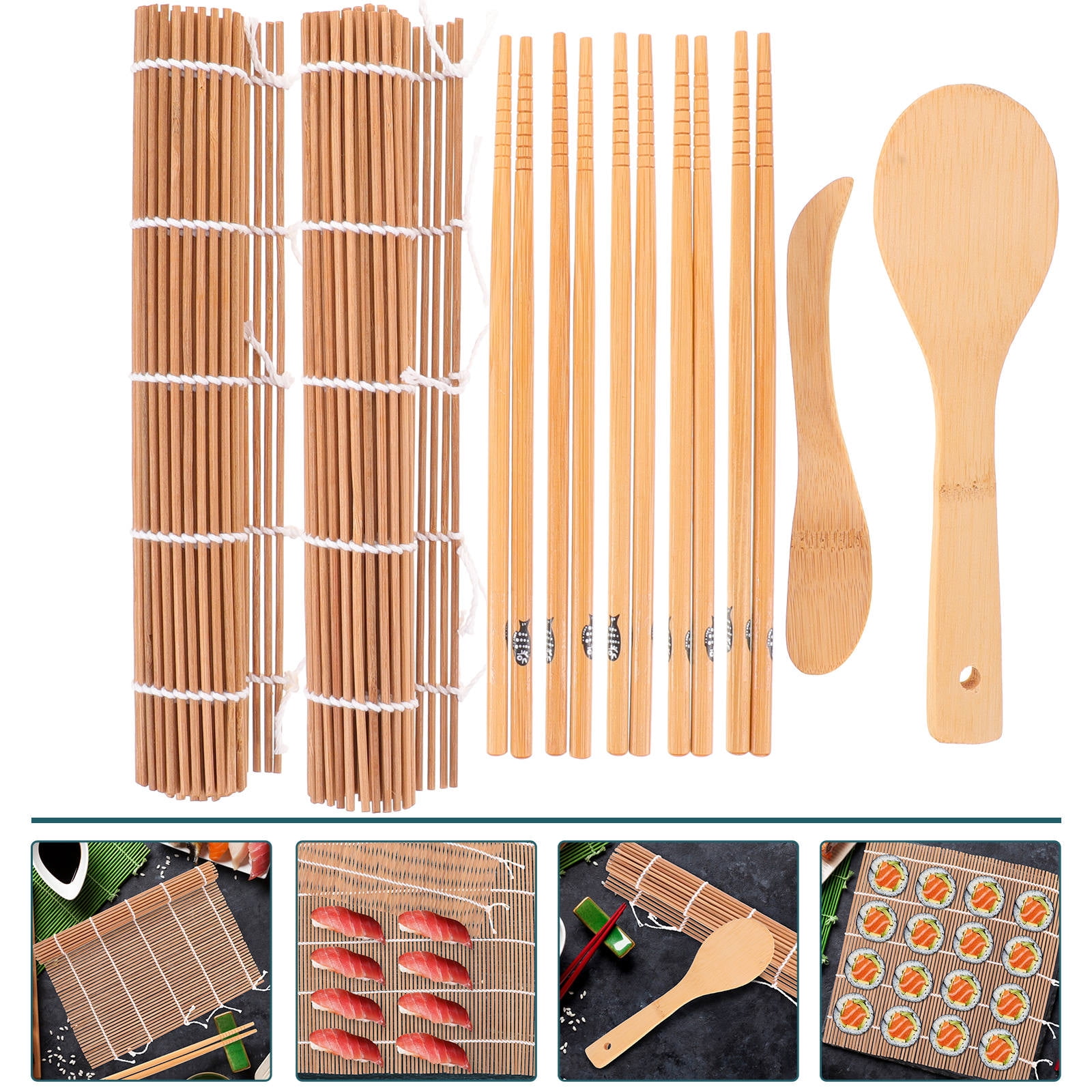 DRAFIDEEP 6Pack Sushi Making Tool Kit with Spreading Chopsticks Rice ...