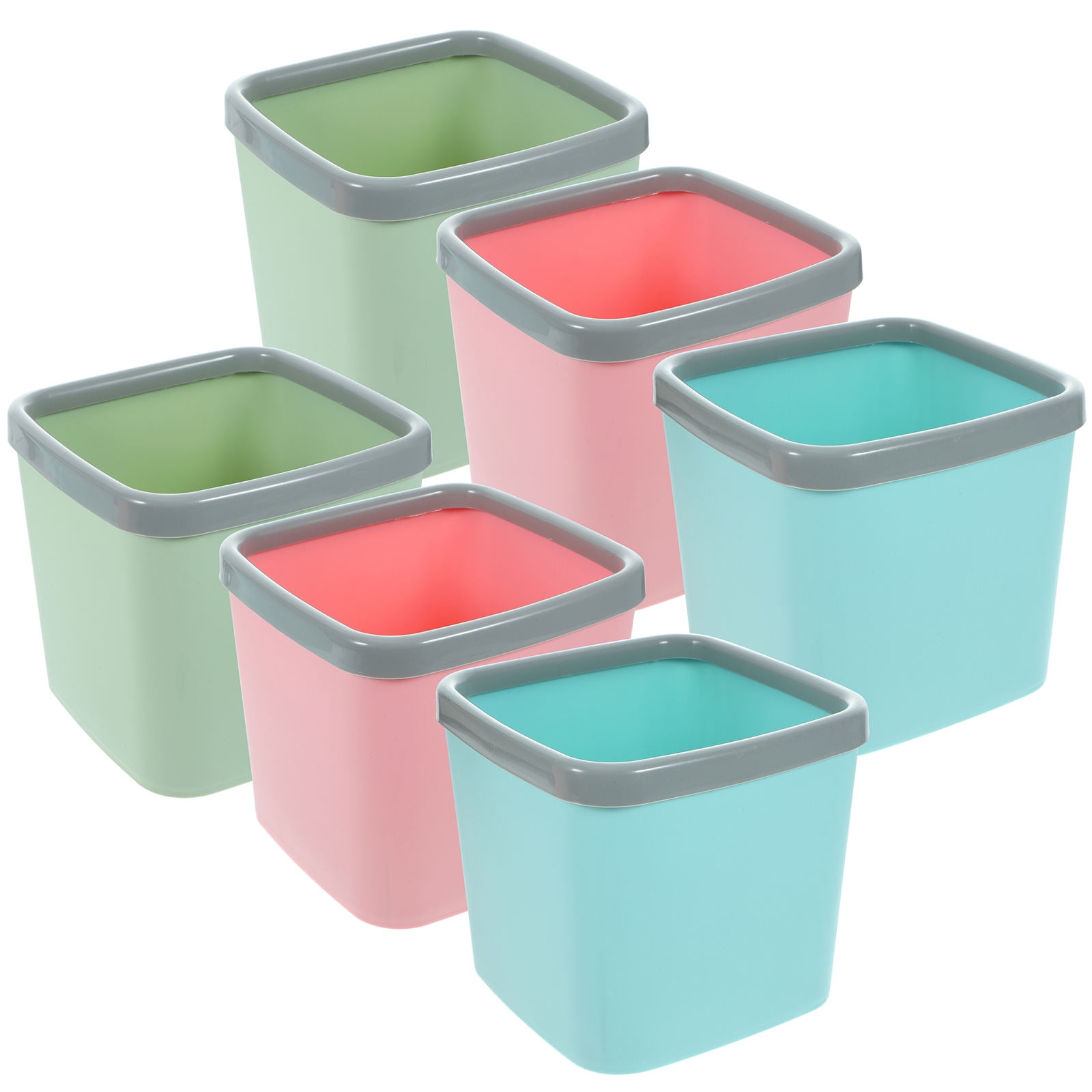 DRAFIDEEP 6Pcs Green Plastic Trash Bins for Small Waste Bin Use in ...
