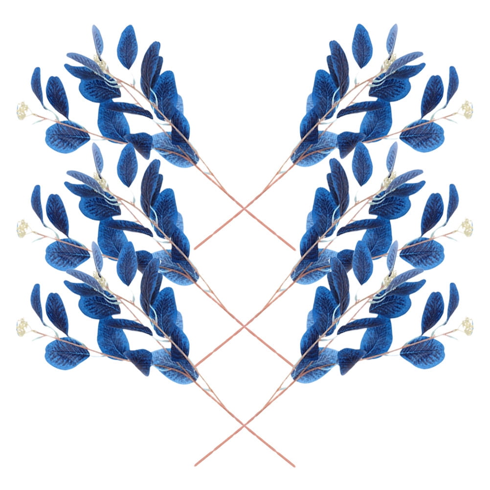 DRAFIDEEP 6Pcs Greenery Picks Simulated Eucalyptus Twigs Blue Cloth ...
