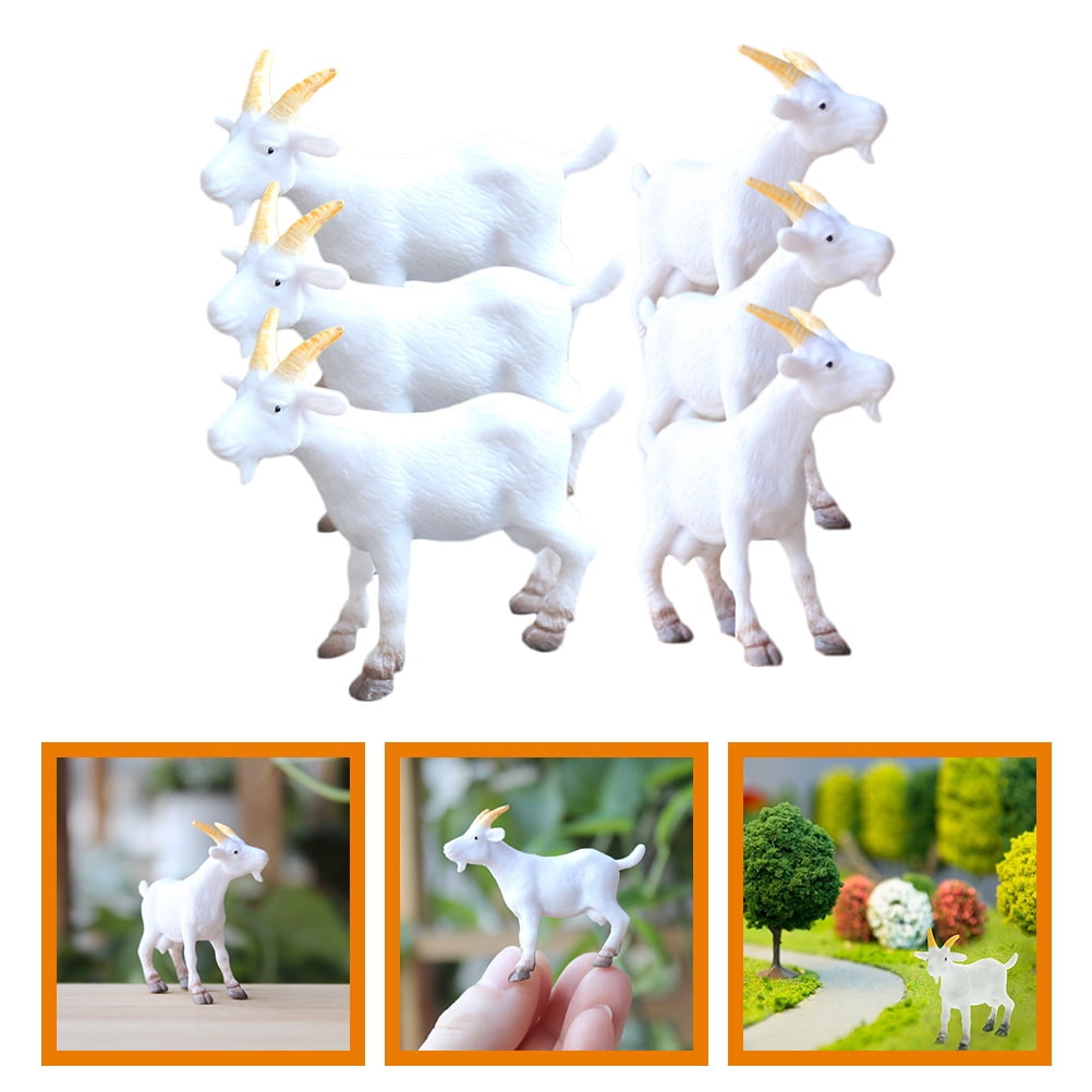 DRAFIDEEP 6pcs Mini Goat Figurines Goat Models For Micro Landscape ...