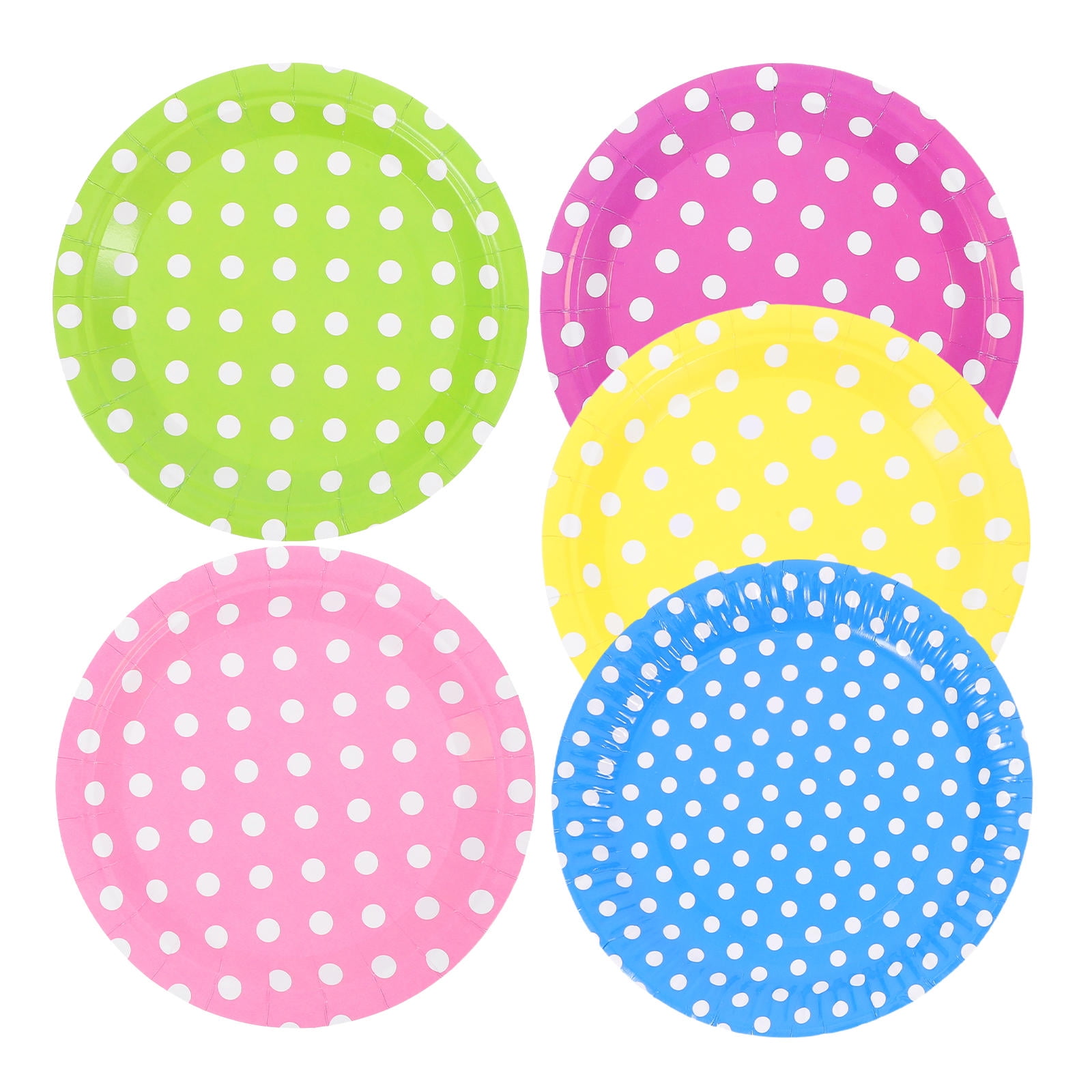 DRAFIDEEP 9.18Inch Diameter Colorful Dessert Plates Multi-Color Paper ...