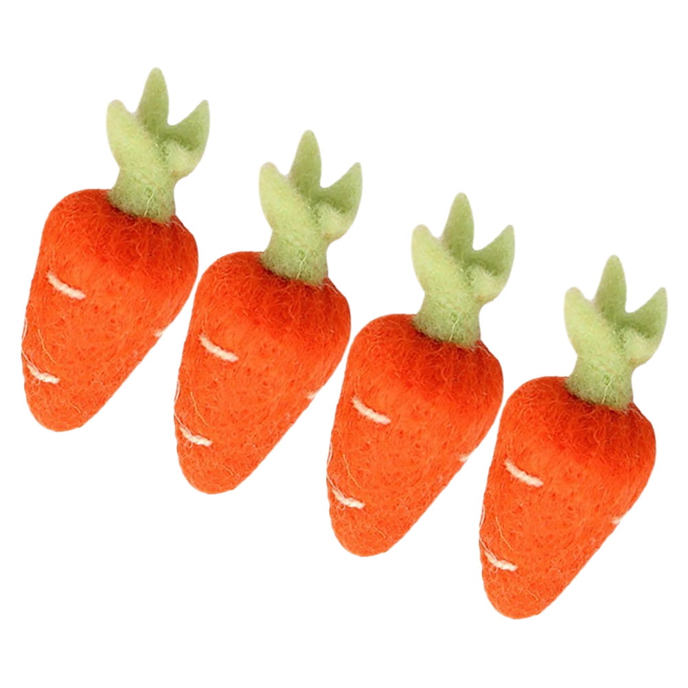 DRAFIDEEP Set of 4 Orange Wool Felt Carrot Hair Clips Cute and Adorable ...