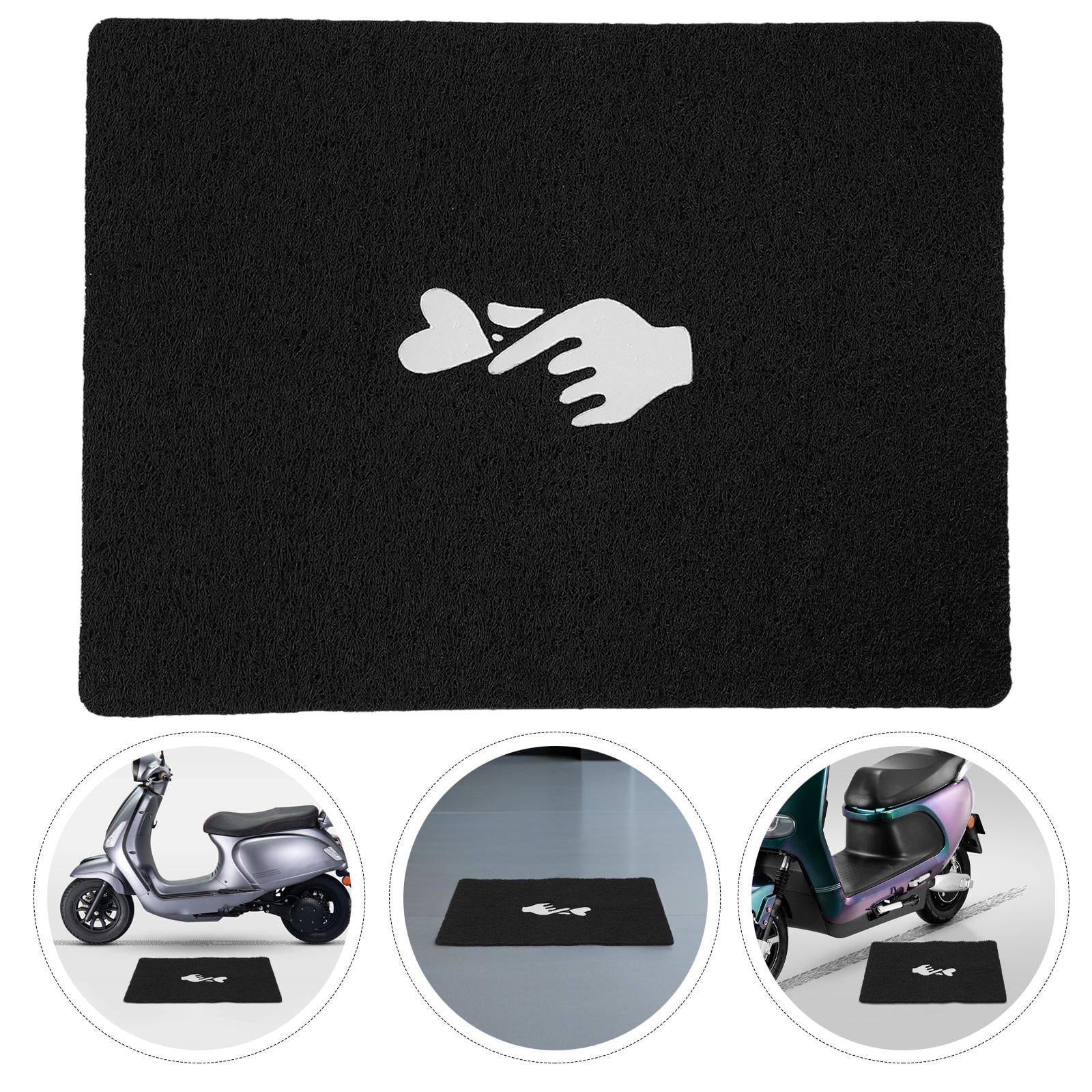 OUNONA Non-Slip Pedal Mat Durable Black PVC for Motorcycle and Scooter ...