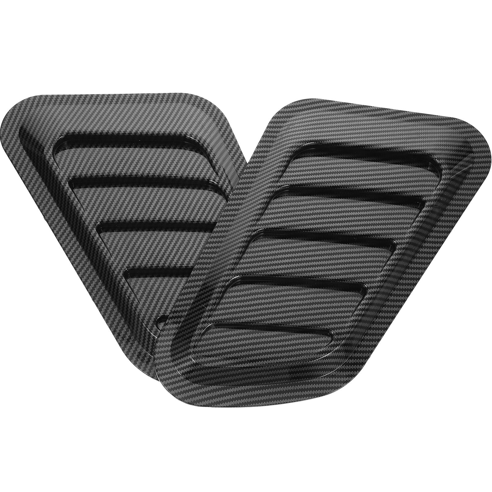 DRAFIDEEP Car False Outlet Hood Decoration 2Set 13x7x1in Black Carbon ...