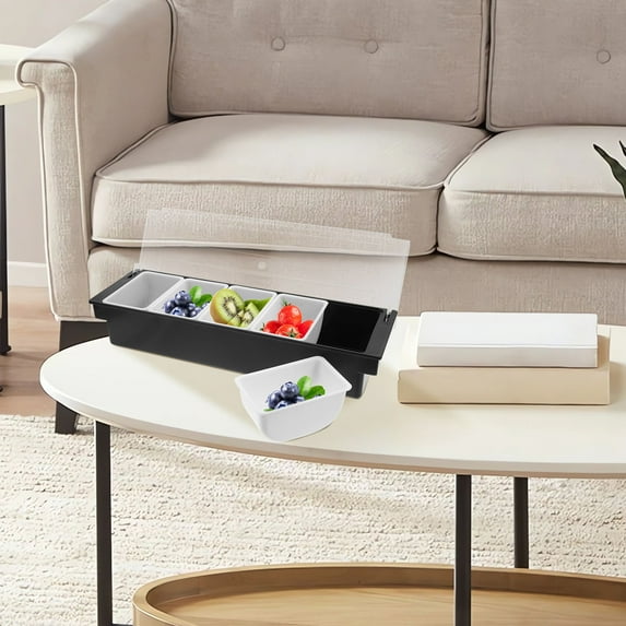 DRAFIDEEP Condiment Tray with Lid Multi Plastic 1Pack for Organized ...