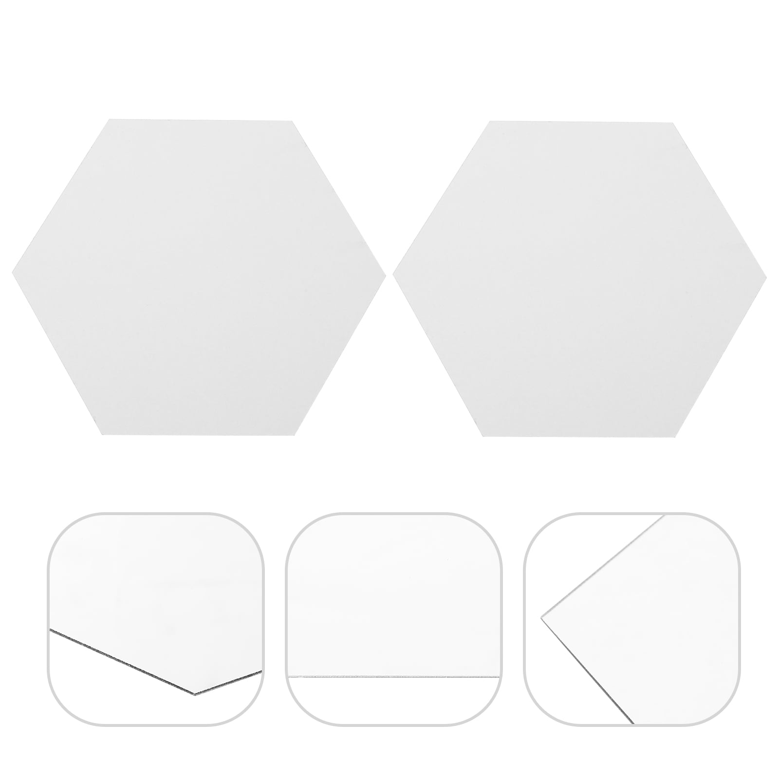 DRAFIDEEP Hexagon Mirror Tiles 12Pcs Silver Acrylic Mirror Effect Diy ...