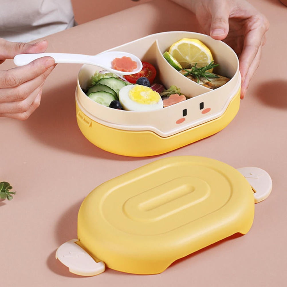 DRAFIDEEP Leak Proof Lunch Box Yellow 18.3X12.2X6.9CM For Office Work ...