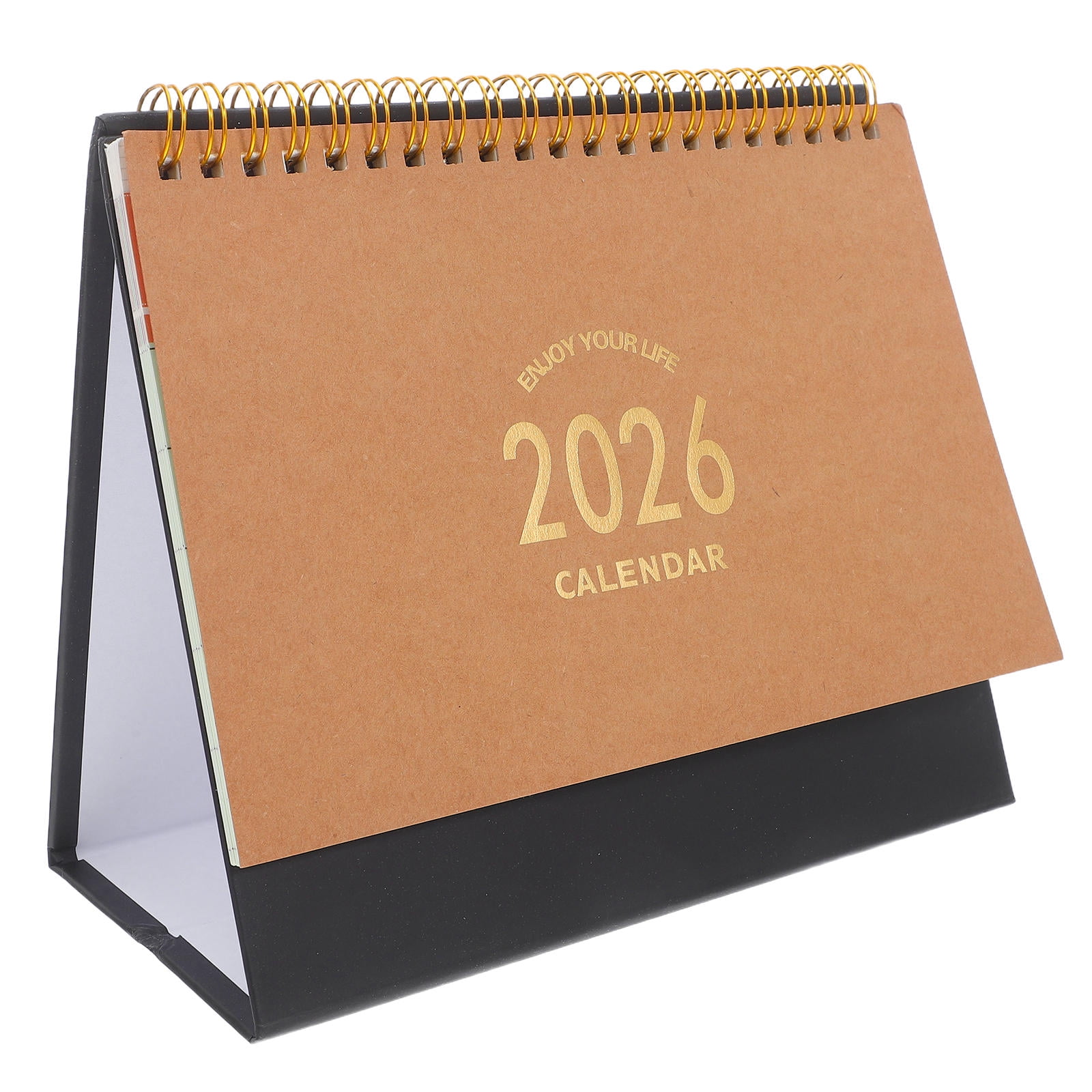 OUNONA Drafideep Standing Flip Desktop Calendar 2025-2026 Brown for ...