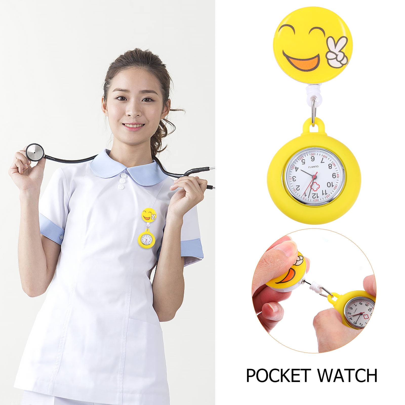 DRAFIDEEP Nurse Doctor Pocket Watch Cartoon Appearance Glass -Iron ...
