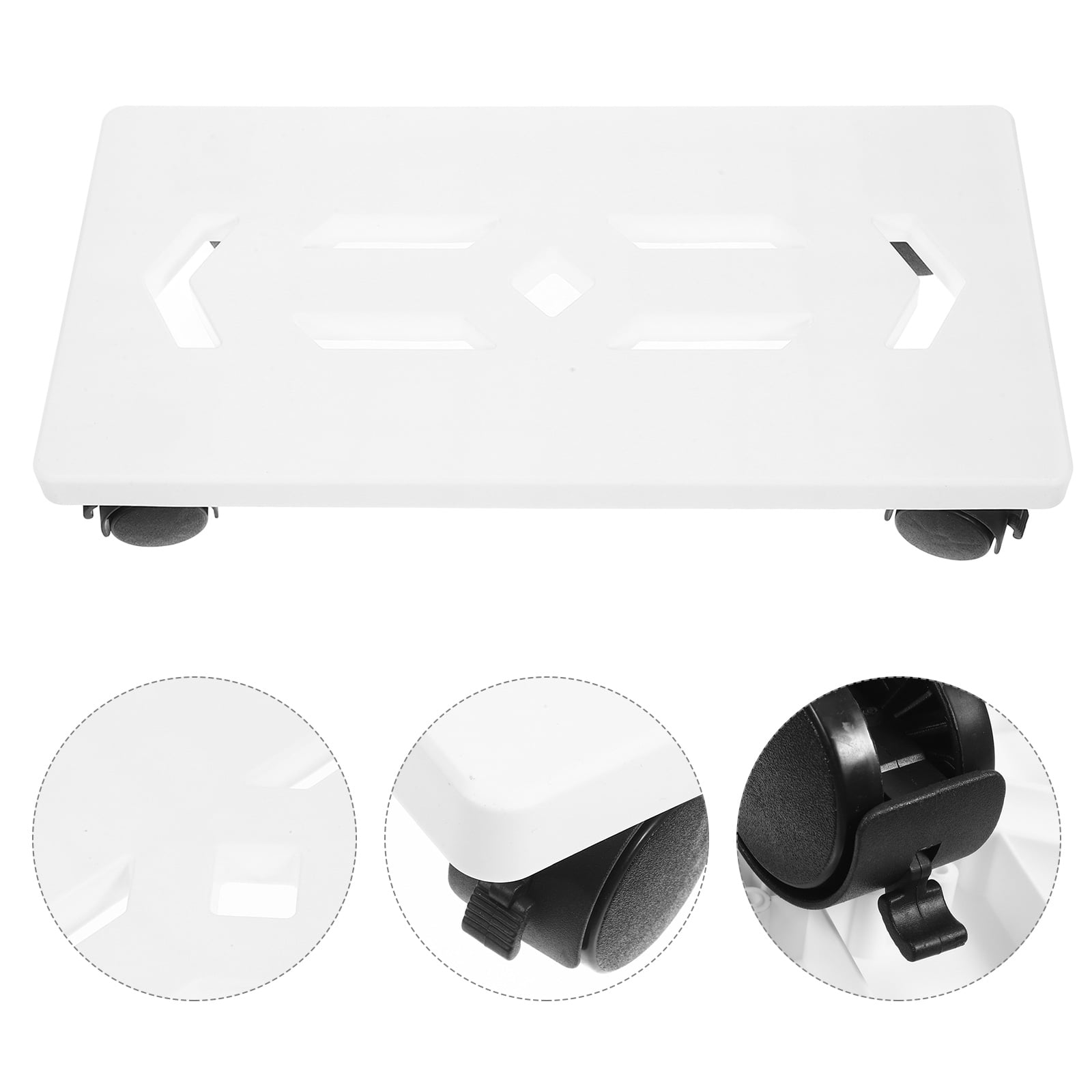 DRAFIDEEP Rolling PC Cart with Swivel Brake Casters Under Desk Computer ...