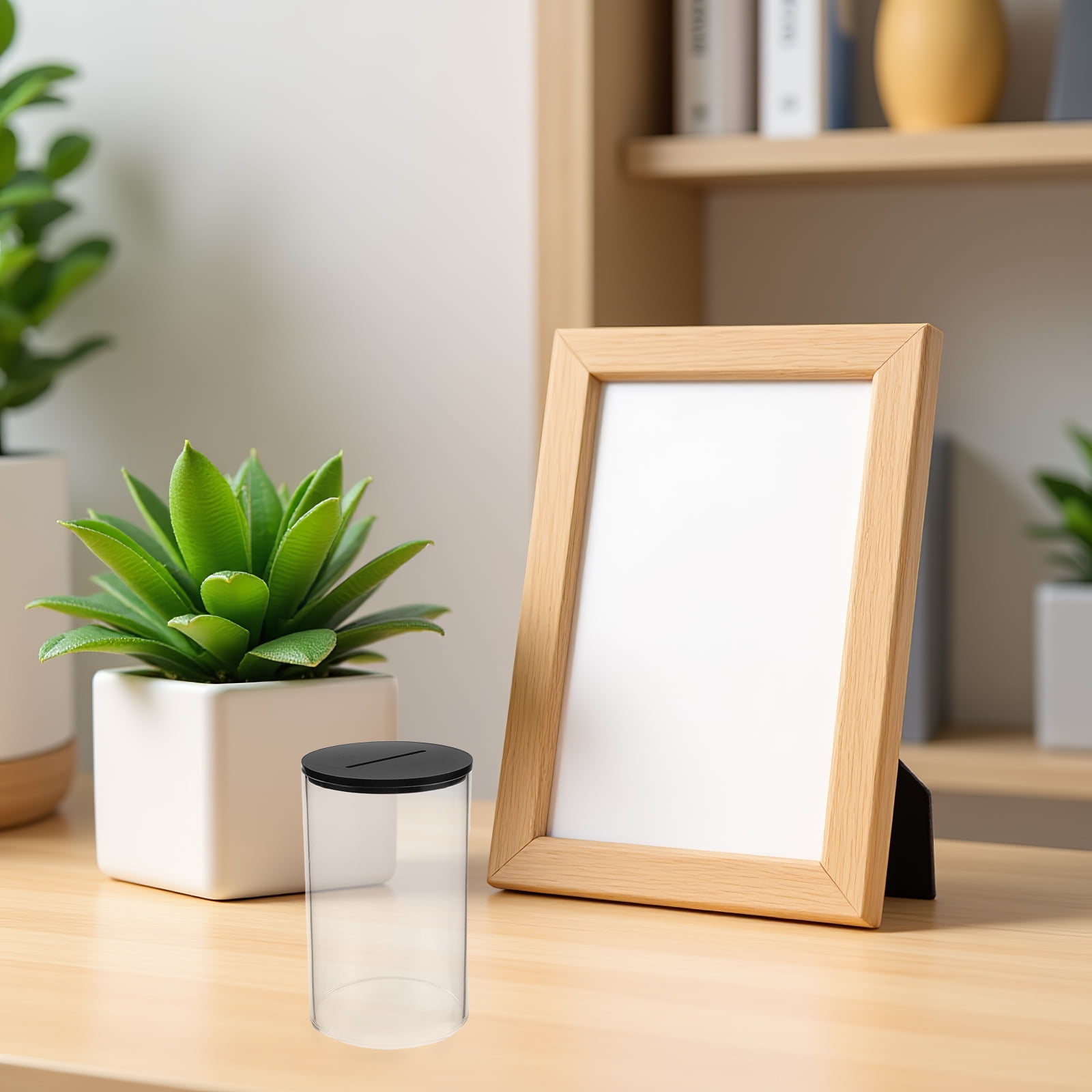 OUNONA Clear Box with Black Base, Unbreakable Savings Container for ...