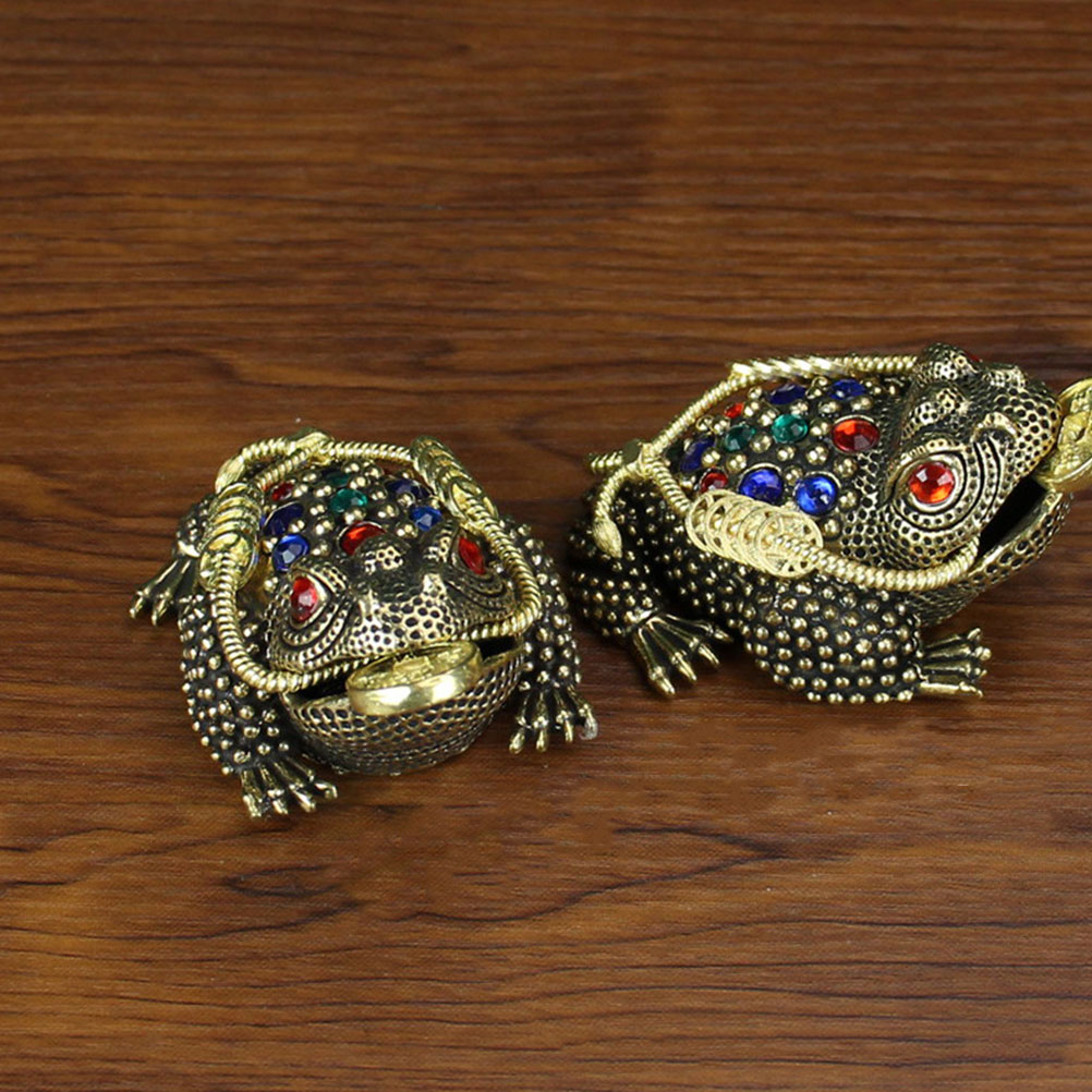 DRAFIDEEP Gentleman Frog Figurine Toad Figurine Brass 1Pack 3.34x1.77x1 ...