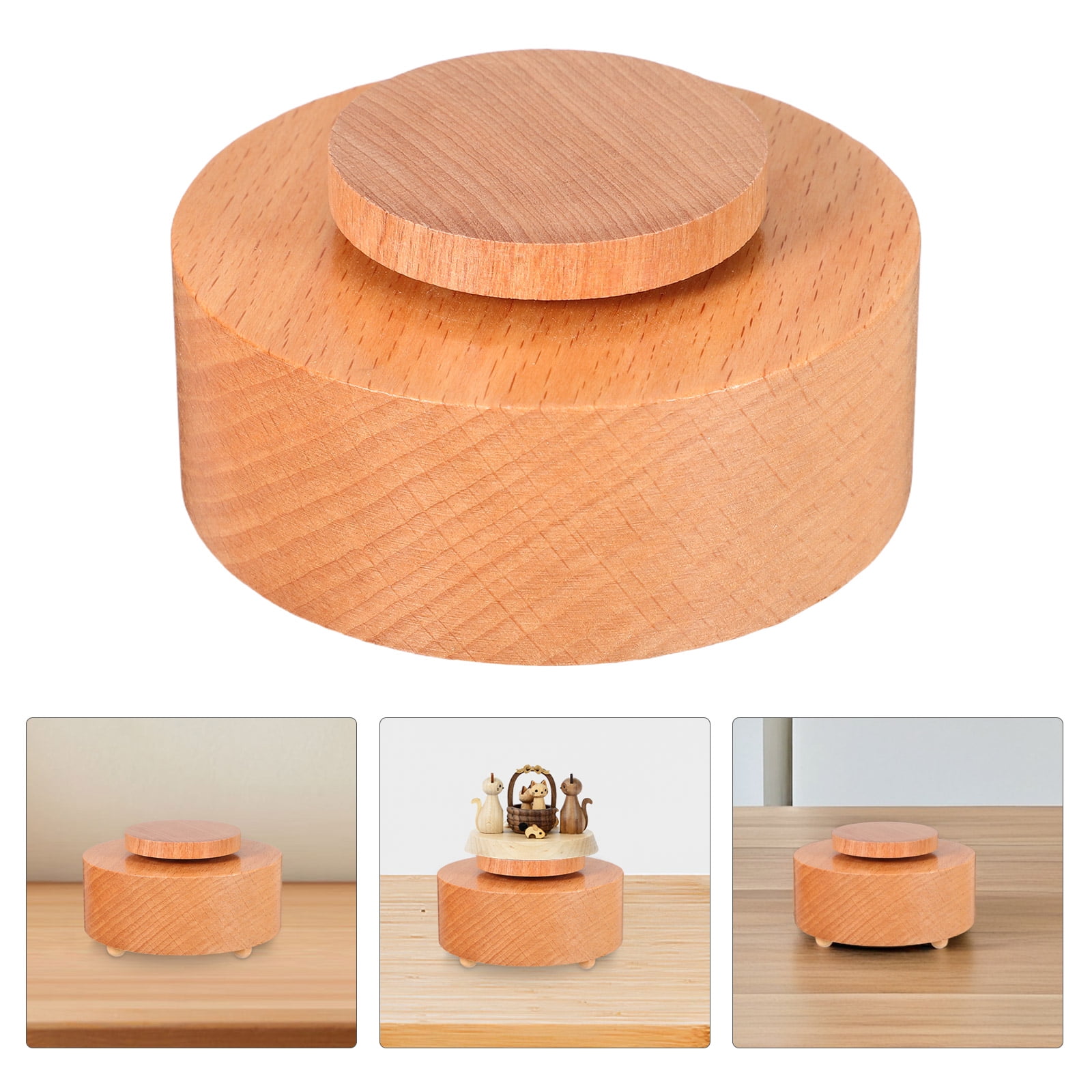 DRAFIDEEP Wood Music Box Base Wooden Khaki Plays Melody for DIY Kit ...