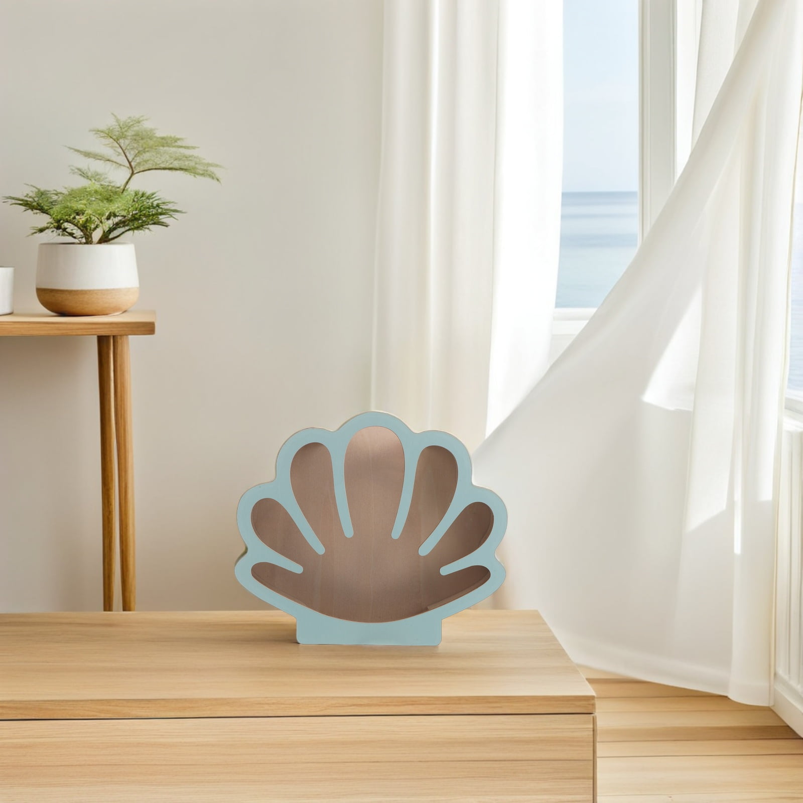 DRAFIDEEP Wood Shadow Case Seashell Displaying Holder Sky Room Decor ...