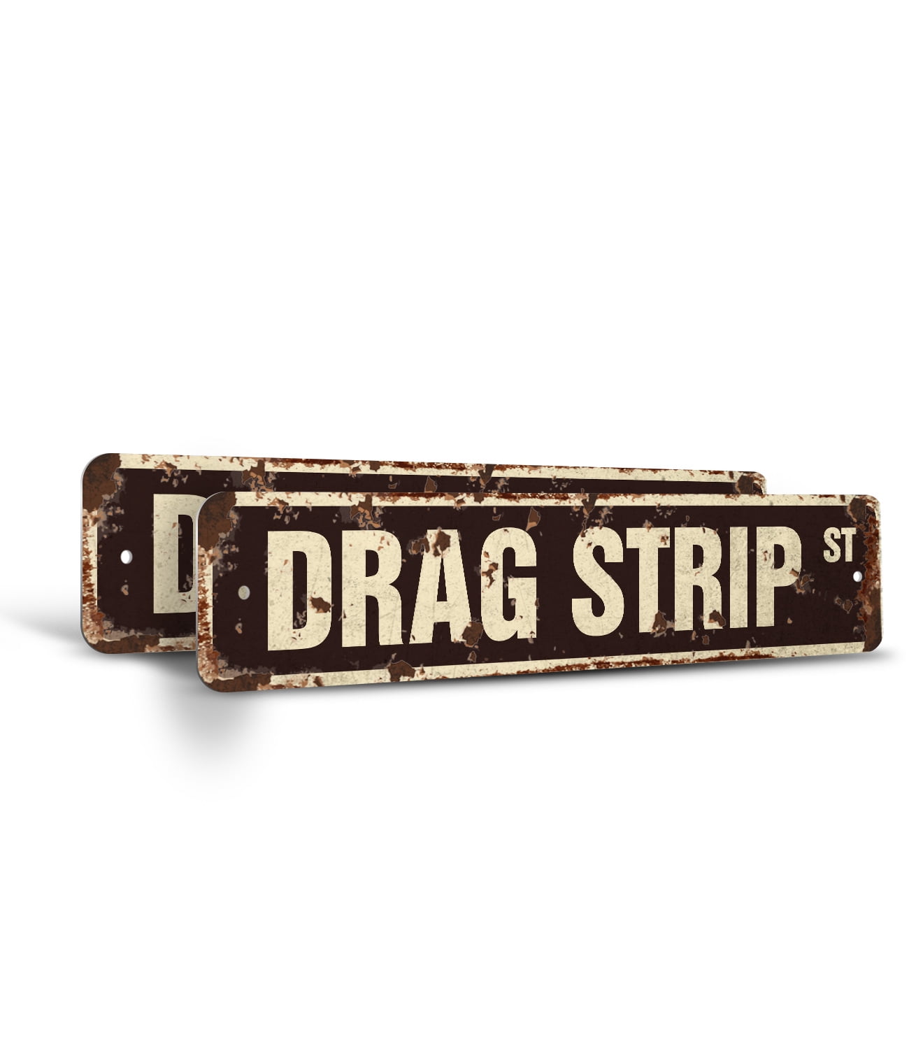 DRAG STRIP Vintage Style Rustic Street Sign – (2 Pack) Race Track Cars ...