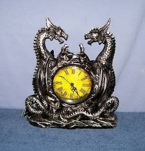 DRAGONSTAR - TWIN EVIL DRAGONS CLOCK FIGURINE GOTHIC CHARM - Walmart.com