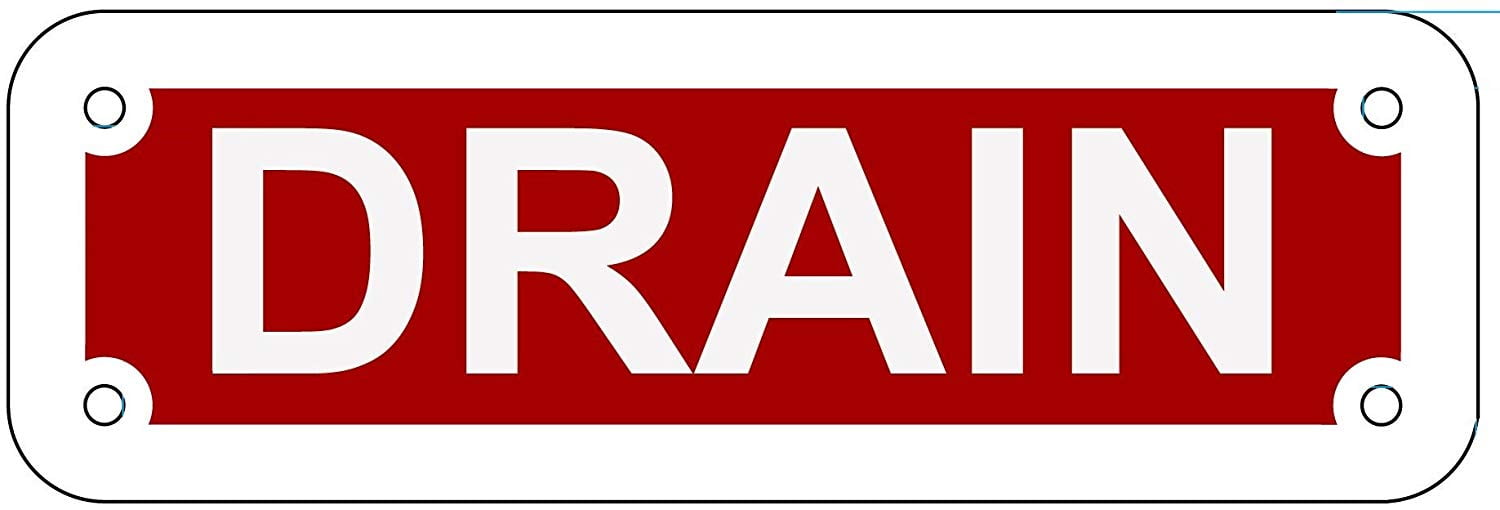 DRAIN SIGN (RED REFLECTIVE, ALUMINIUM 2X6) - Walmart Business Supplies