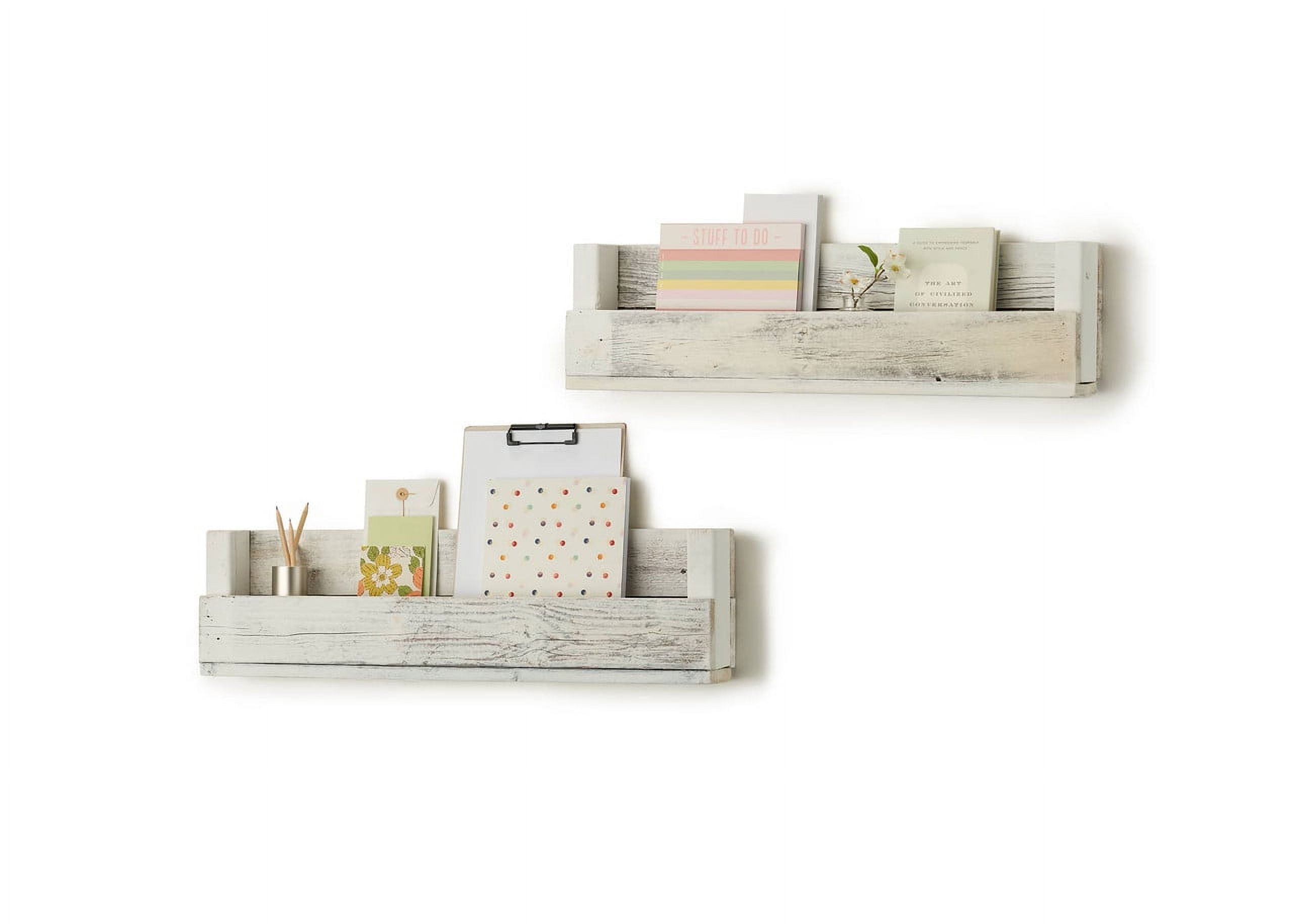 DRAKESTONE Floating Book and Display Shelf (2-Pack) - Whitewash ...