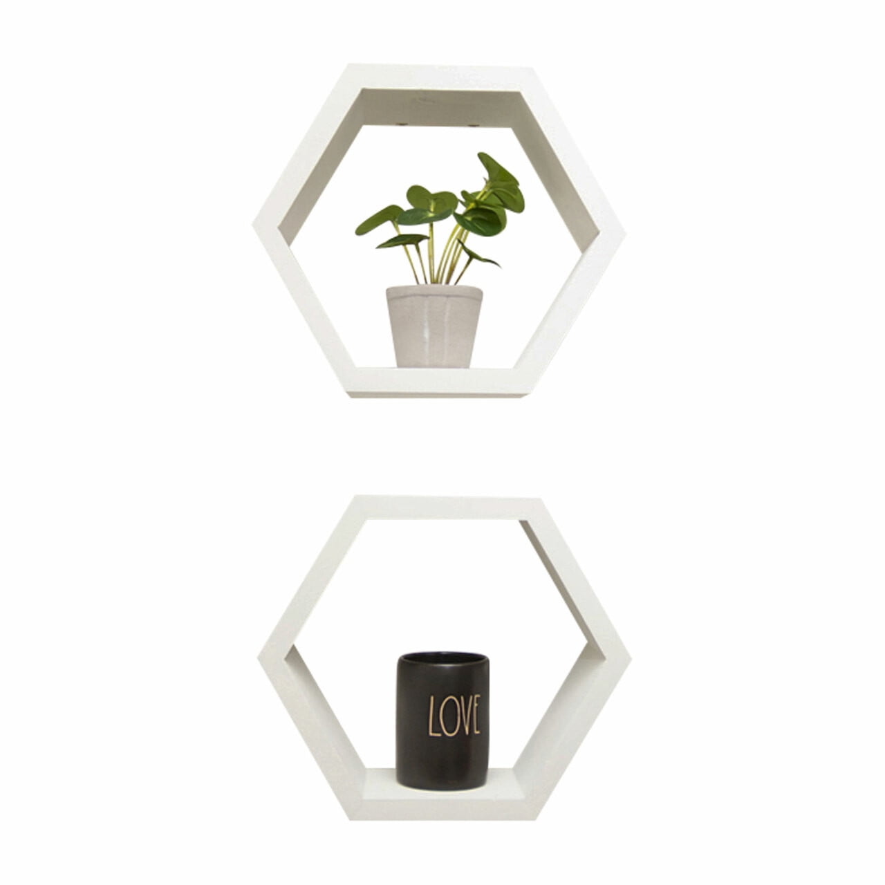 DRAKESTONE Hexagon Shelves, 2-Pack - White - Walmart.com