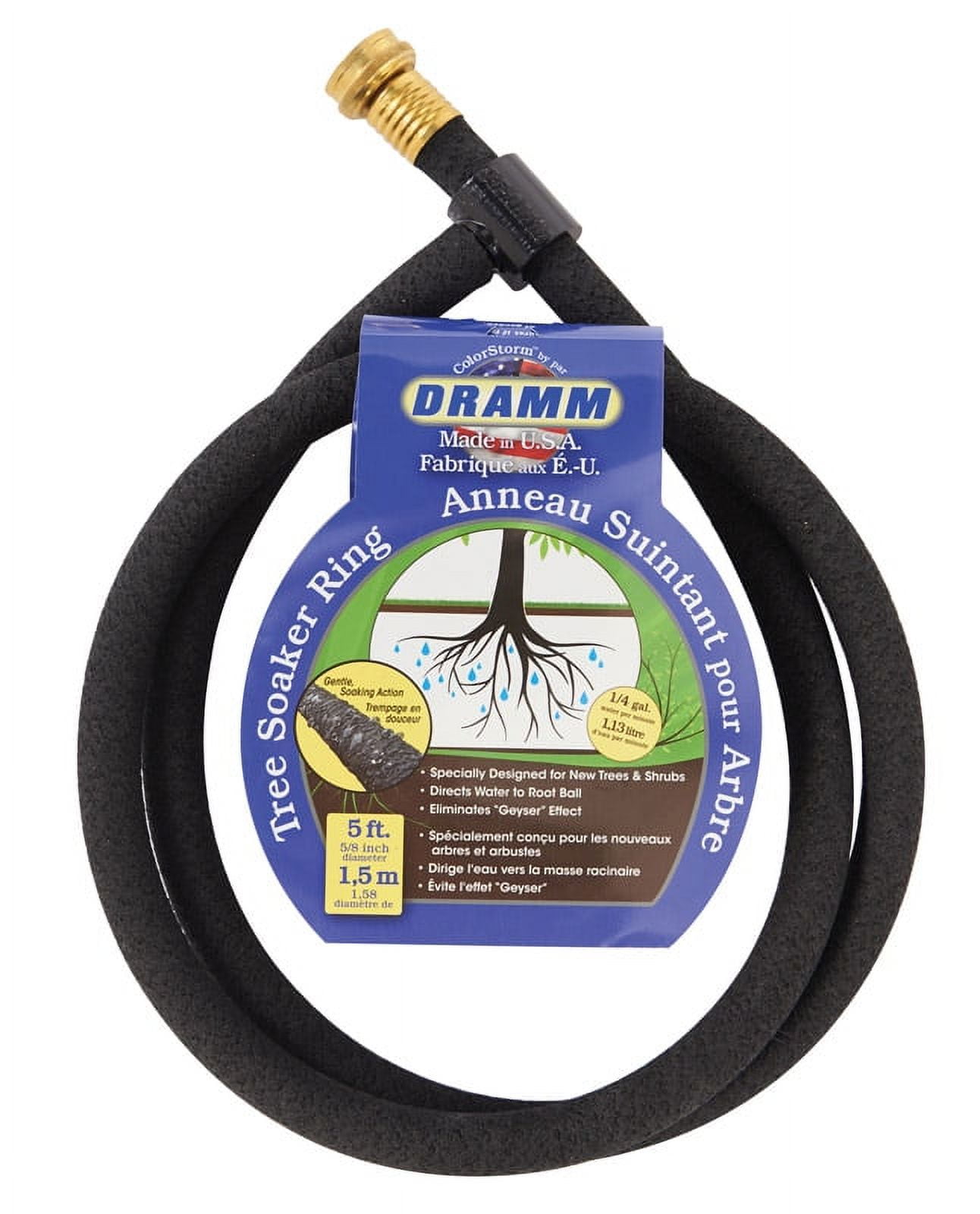 DRAMM Drip System Soaker Hose, 5' Tree Watering Ring for Garden Plant ...