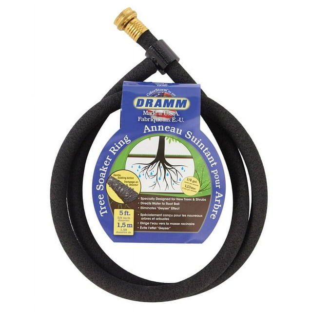 DRAMM Drip System Soaker Hose, 5' Tree Watering Ring for Garden Plant ...