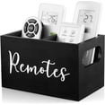 DRASTAR Remote Control Holder, Wood TV Storage Caddy, Organizer (Black ...