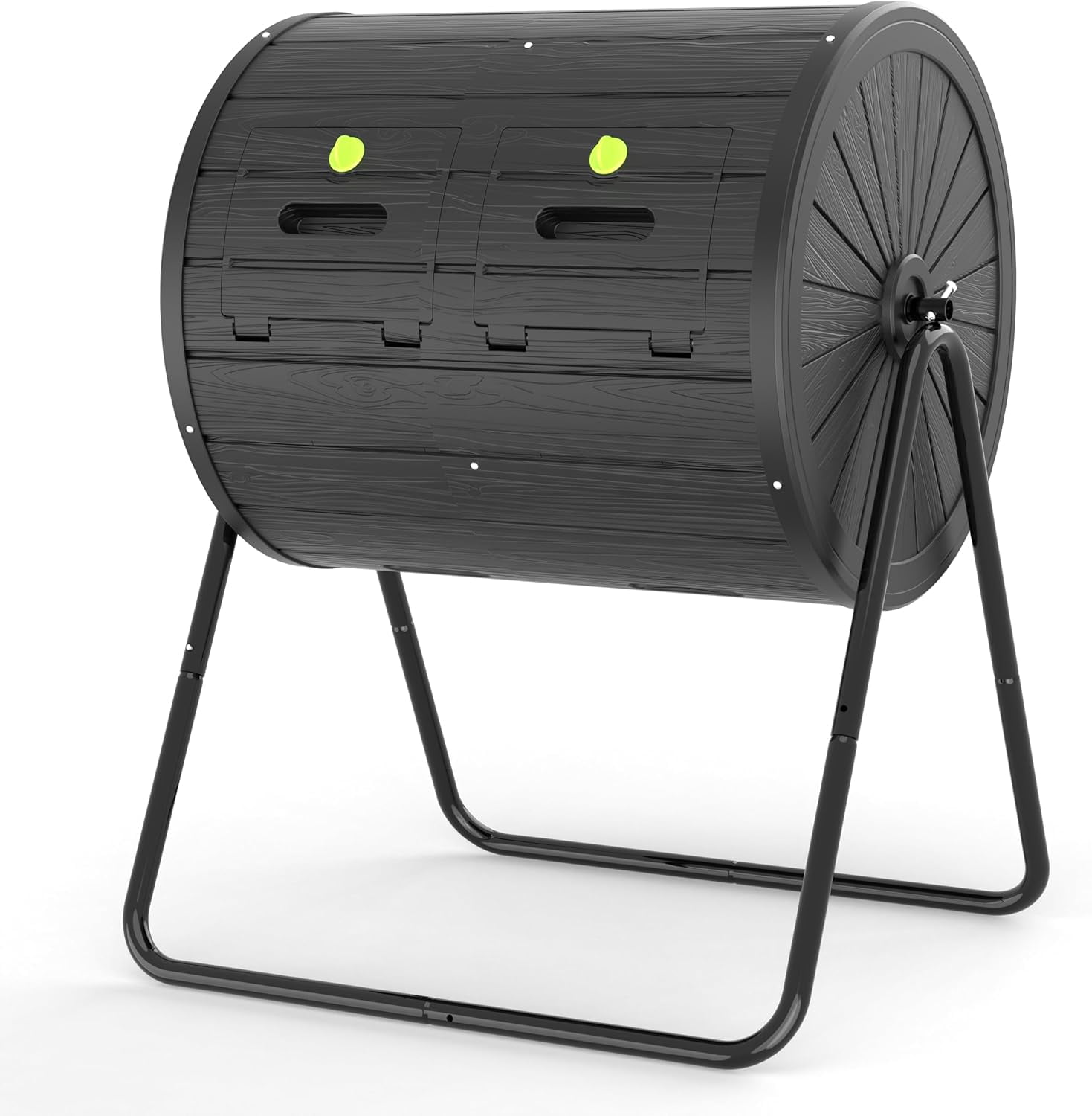 DRATO Compost Bin Outdoor 37.5 Gallon All-Season Dual Chamber Tumbling ...