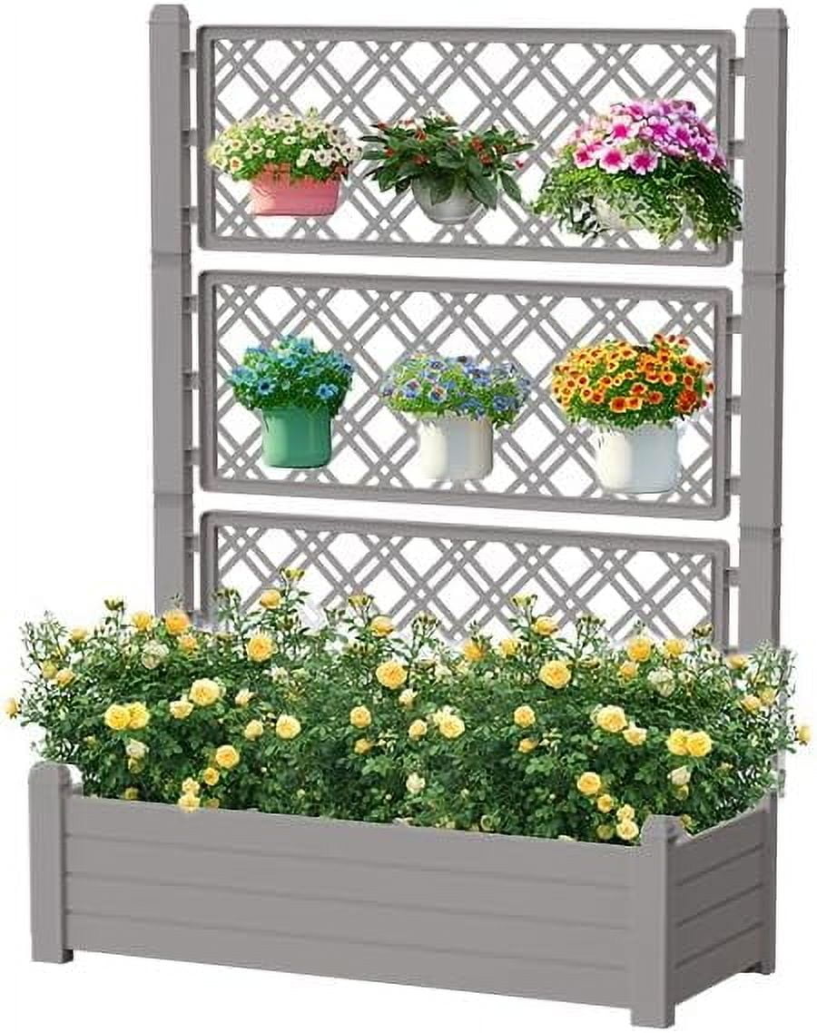 DRATO Raised Garden Bed Horticulture Outdoor Elevated Flower Box Tiered Garden Bed for ...
