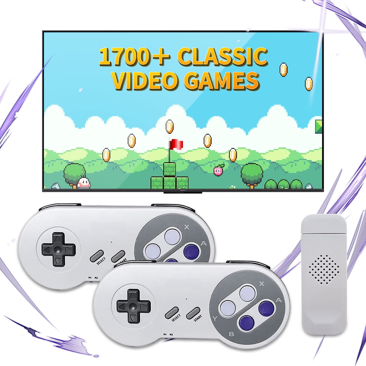 DRAWRHEQ Retro Machines Built in 620 Video and 2 Controllers, Mini ...