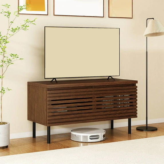 DRAZUNO Mid Century Fluted TV Stand for 40" TV Console Table with 2 ...