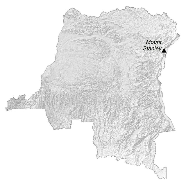 DRC Elevation Map Congo GLOSSY POSTER PICTURE PHOTO PRINT BANNER ...