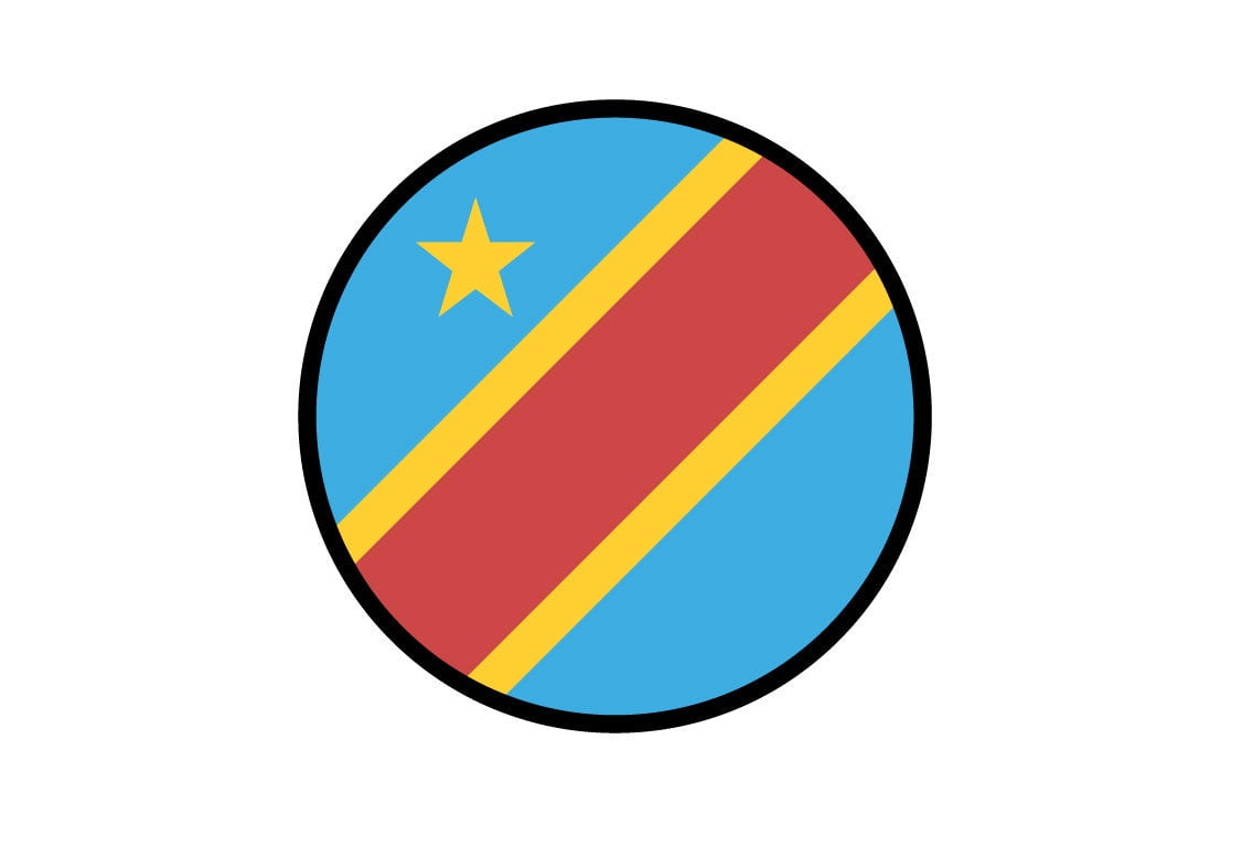 DRC Flag Circle Sticker Decal 4 inches - 4 inch - Walmart.com