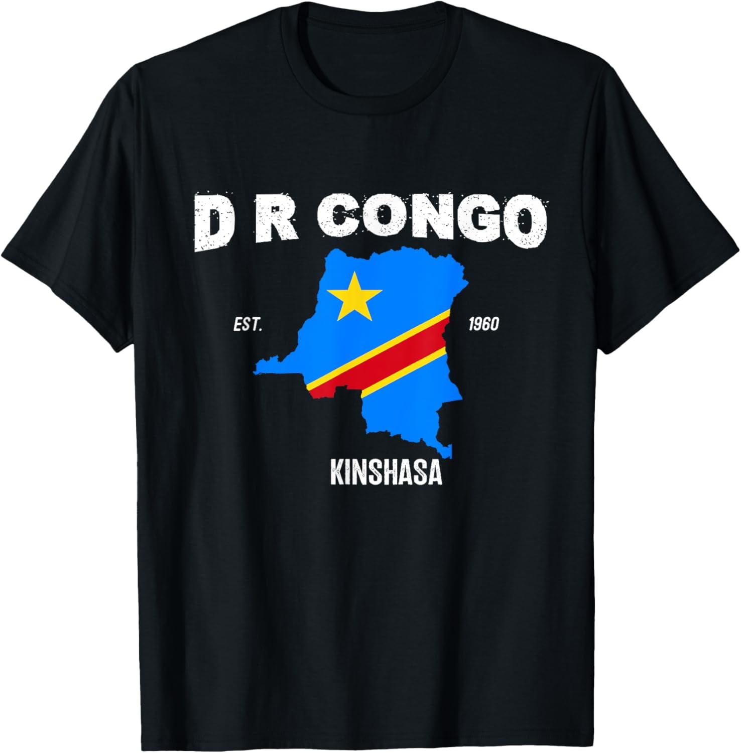 DRC Flag, DRC Map, Congolese National Flag T-Shirt - Walmart.com