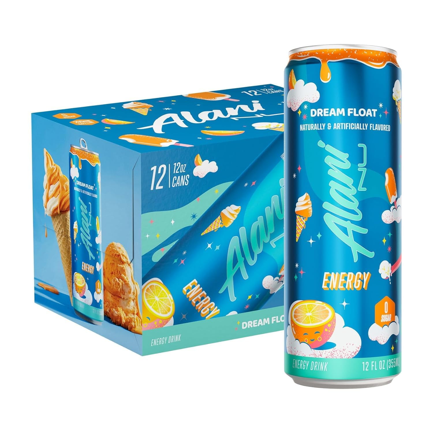 DREAM FLOAT Sugar Free, Low Calorie Energy Drinks | 200mg Caffeine ...