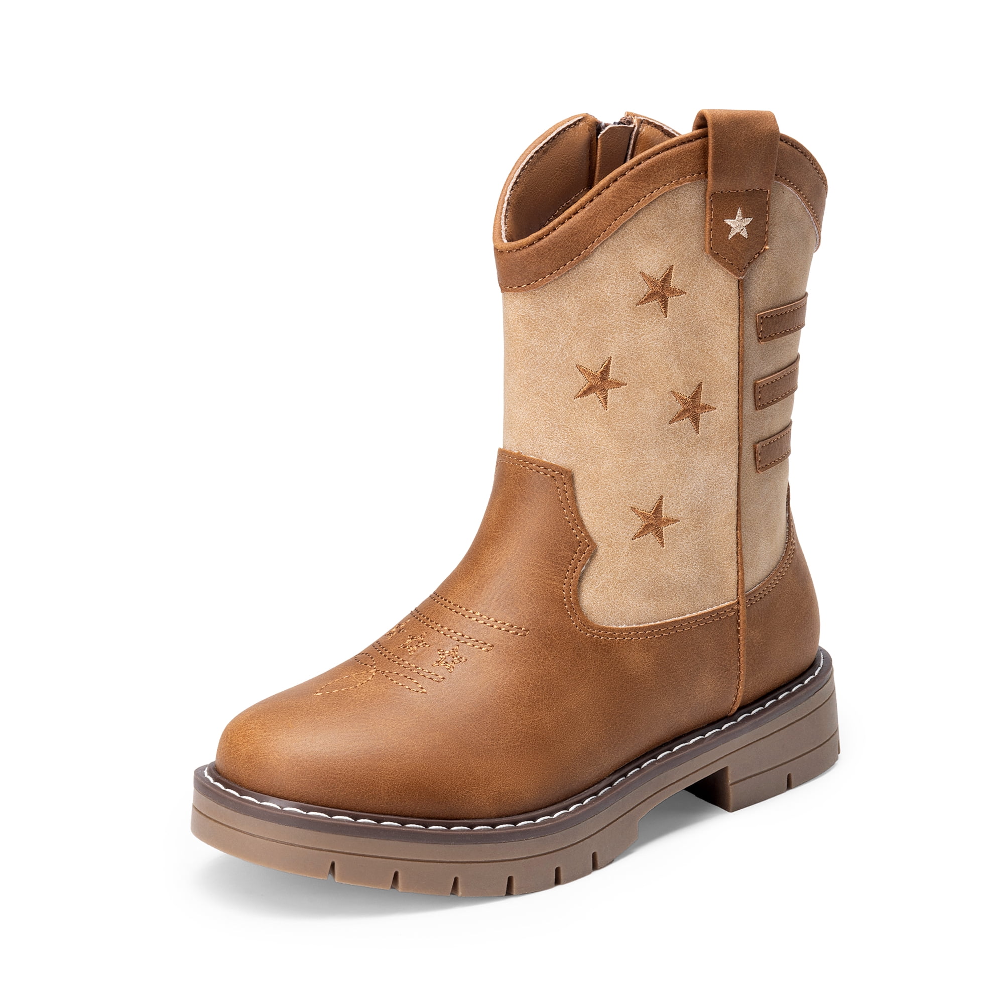 DREAM PAIRS Boys Girls Cowboy Boots Kids Western Riding Mid Calf Boots ...