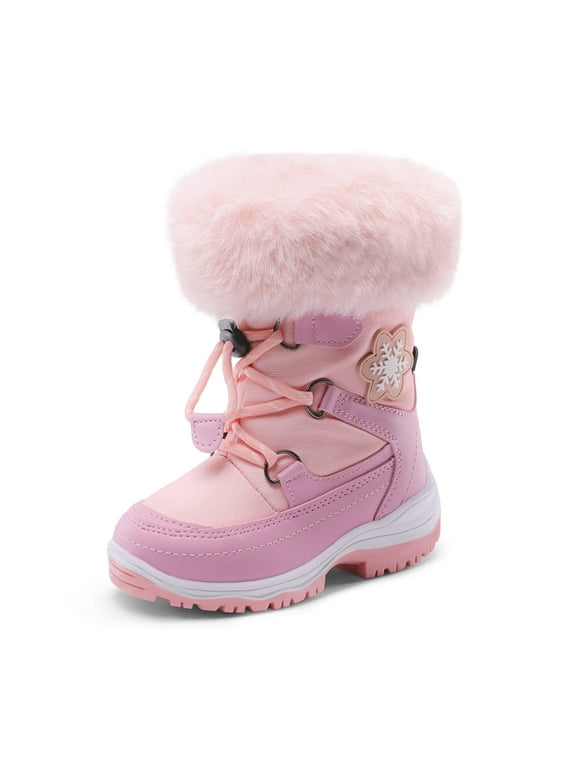 Kushyshoo Girls Kids Snow Boots for Warmth Purple Non-Slip Outdoor ...