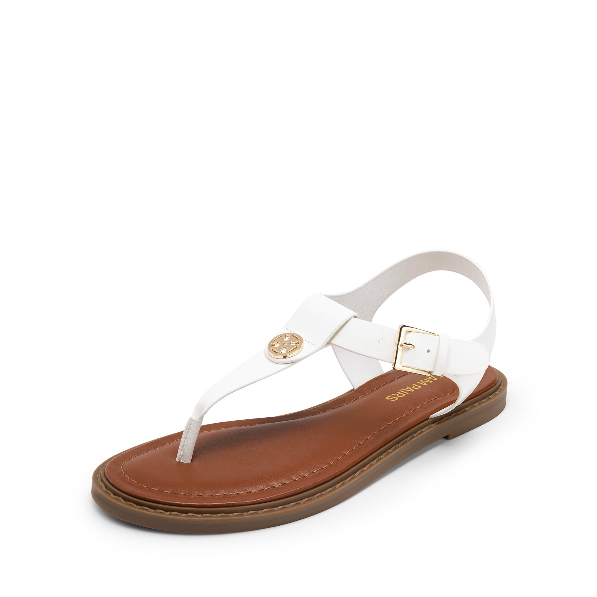 DREAM PAIRS Dressy T-Strap Flat Thong Sandals for Women Comfort Roman ...