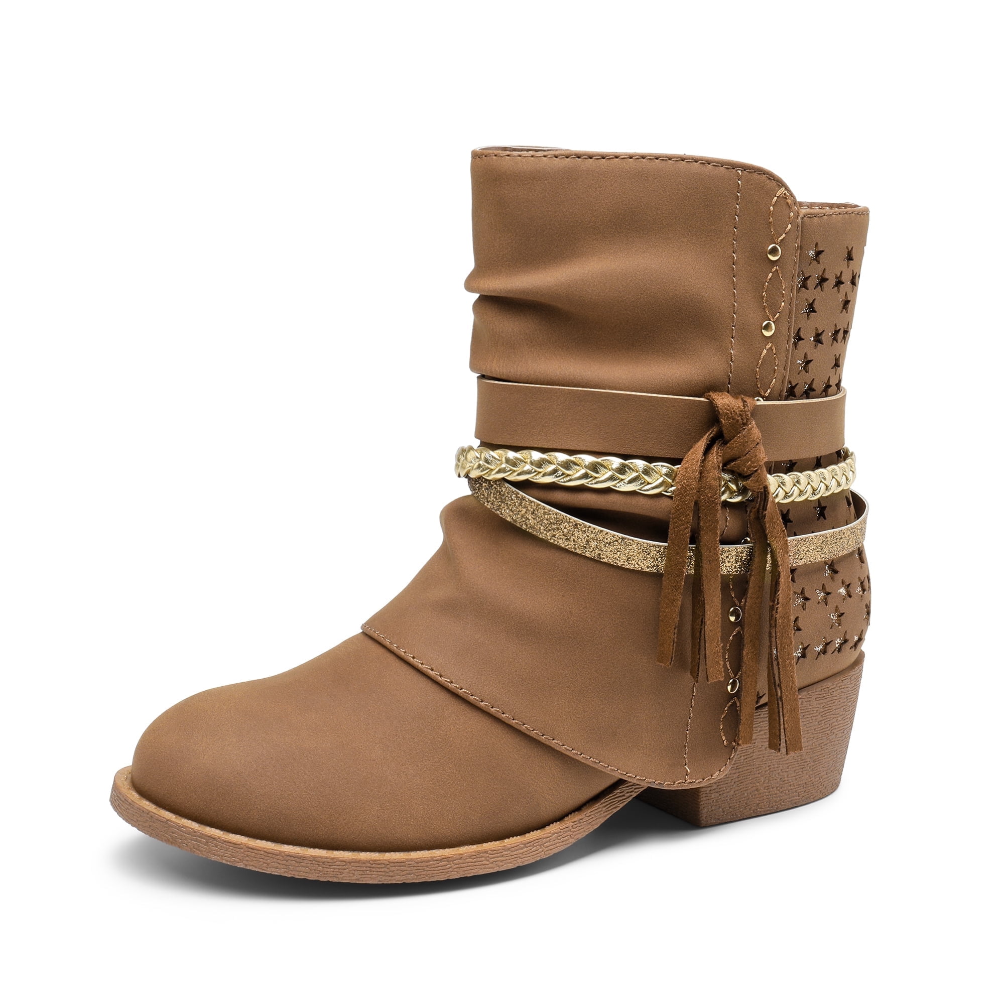 Girls Ankle Boots Side Zipper Low Heels Comfortable Casual Shoes for ...