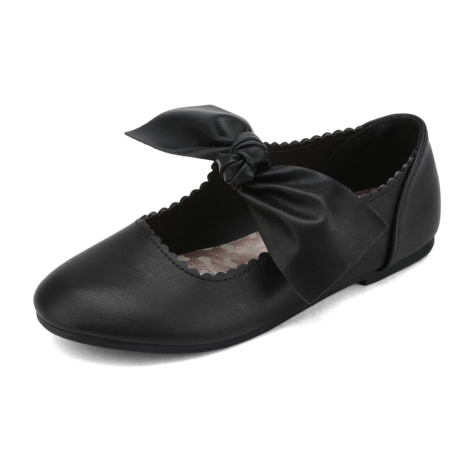 BURUDANI Girls Ballerina Flats Mary Jane Front Bow Dress Shoes ...