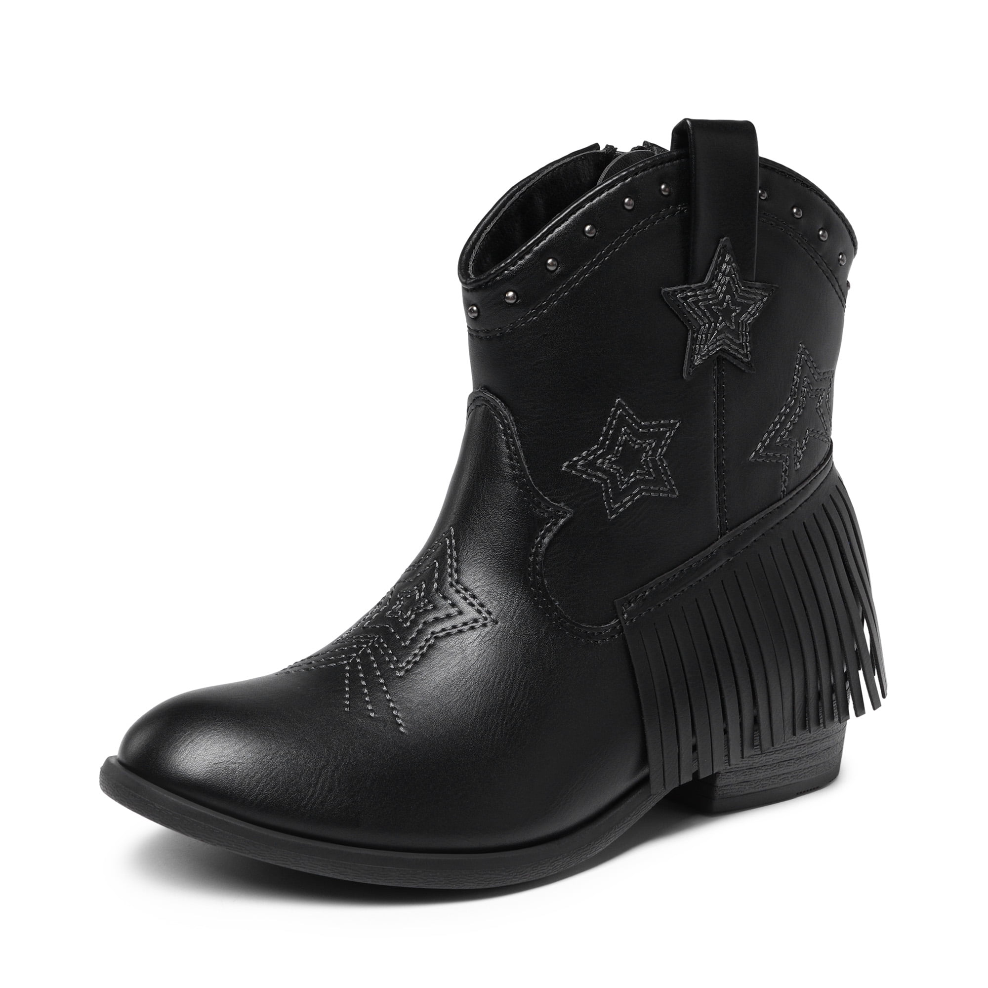 "DREAM PAIRS Girls Cowgirl Cowboy Ankle Western Boots Side Zipper ...