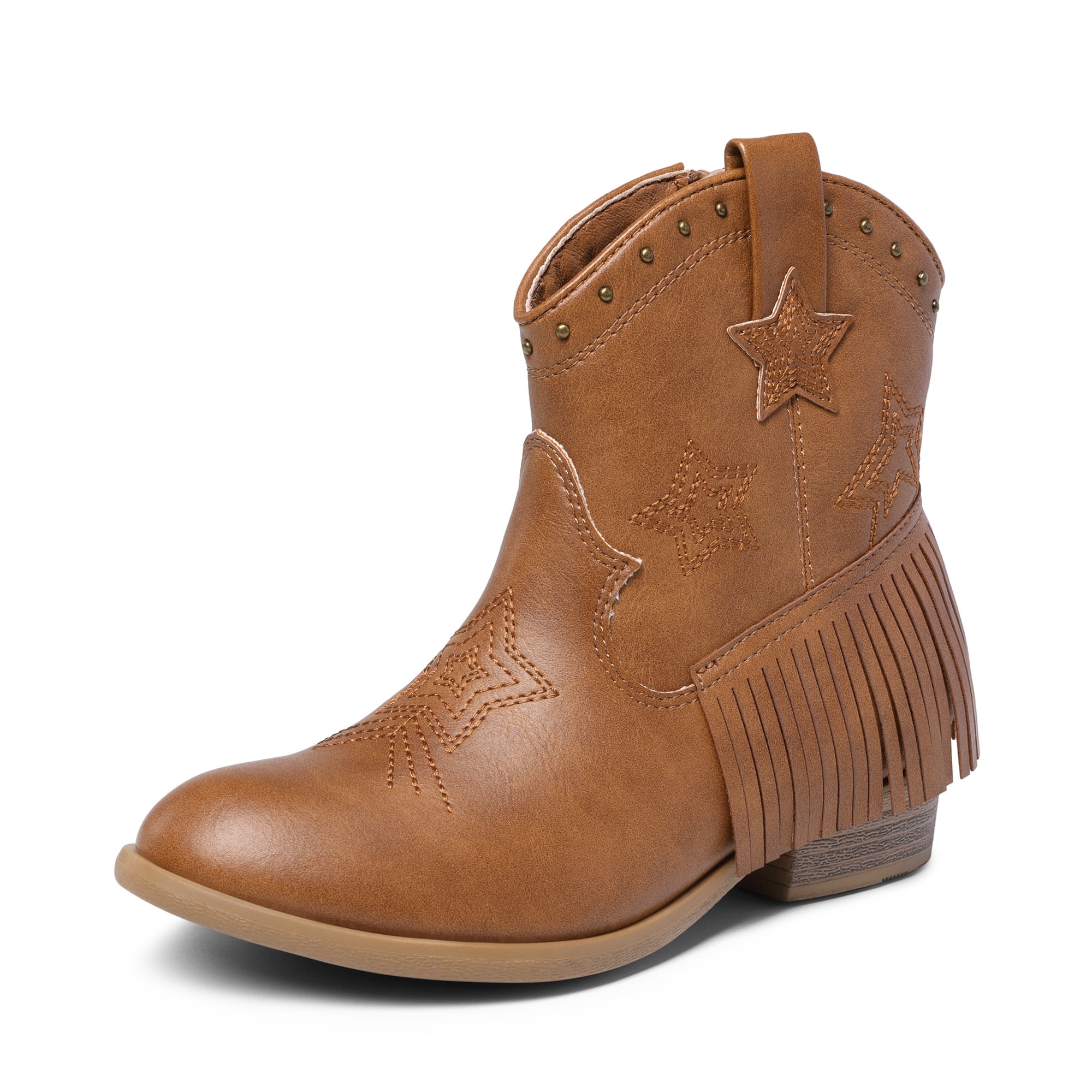 "DREAM PAIRS Girls Cowgirl Cowboy Ankle Western Boots Side Zipper ...