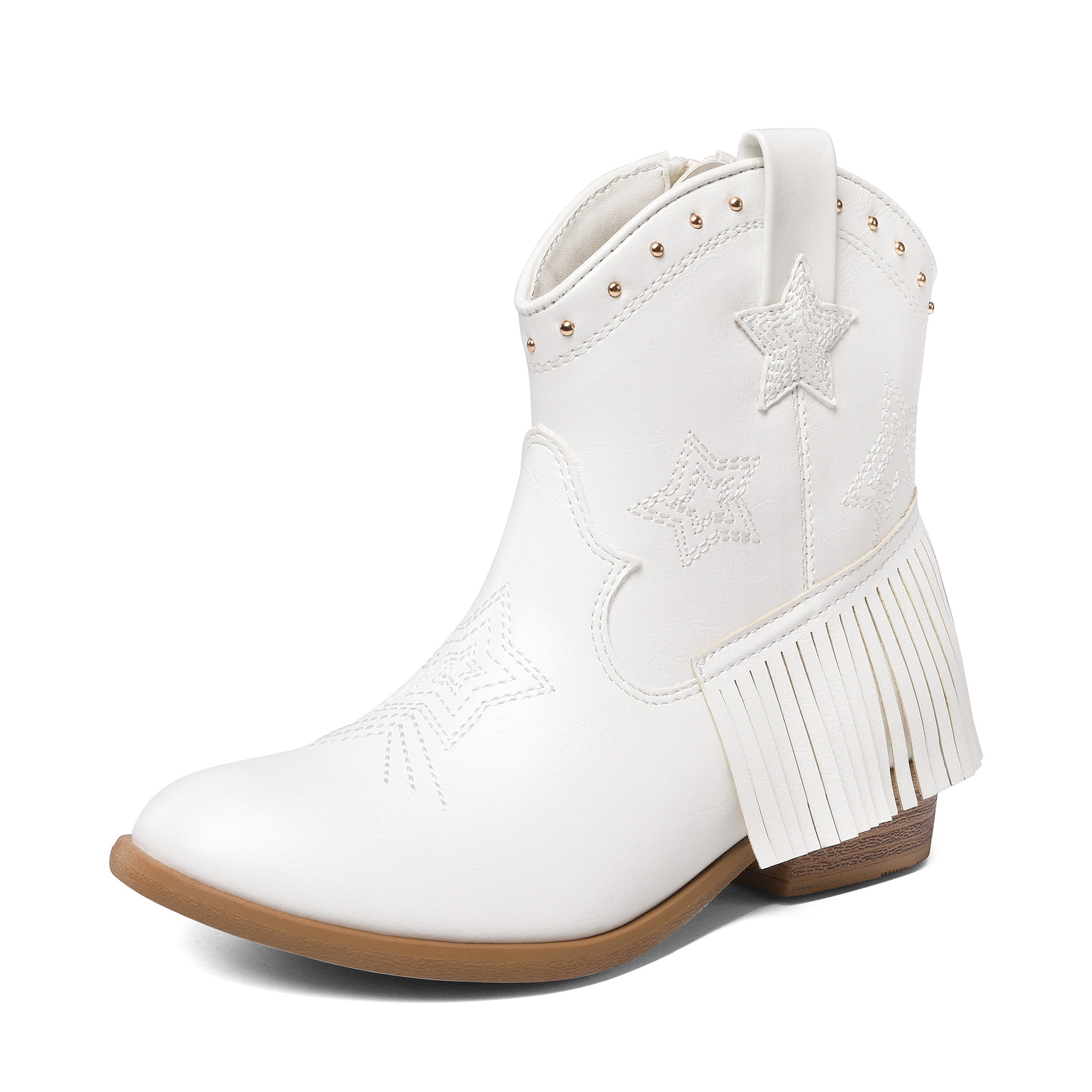 "DREAM PAIRS Girls Cowgirl Cowboy Ankle Western Boots Side Zipper ...