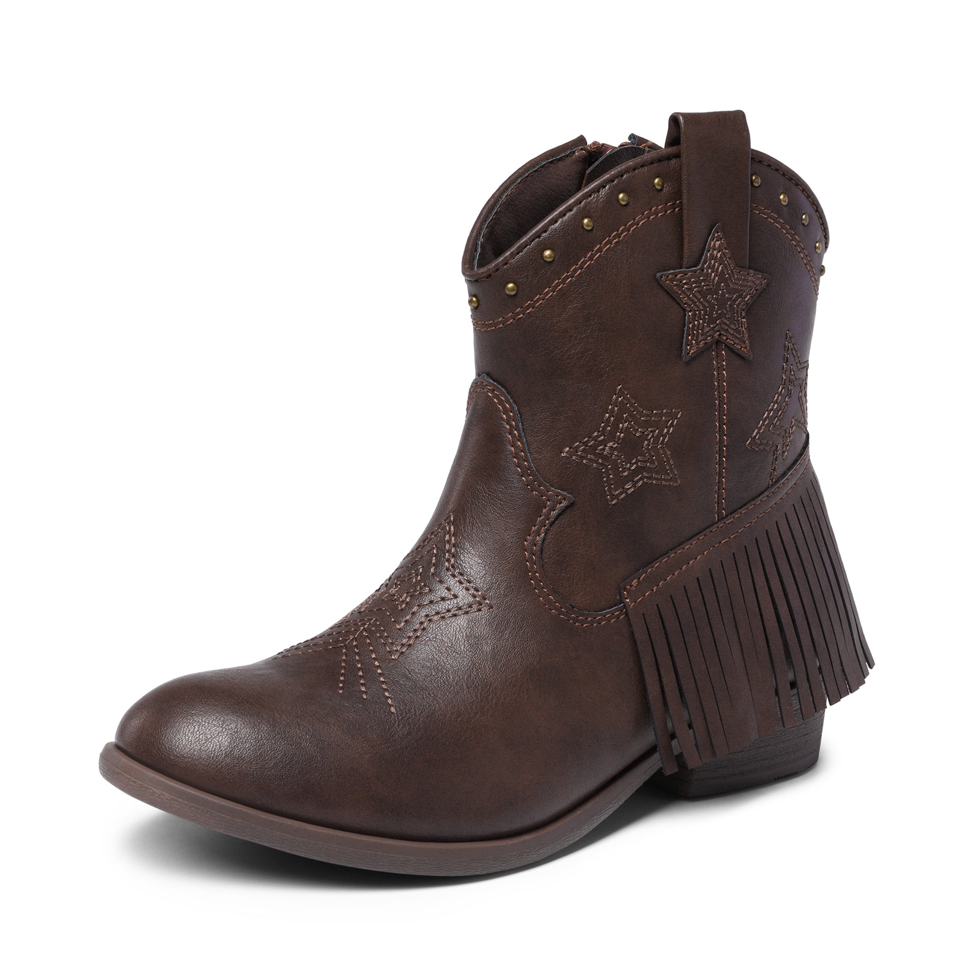 "DREAM PAIRS Girls Cowgirl Cowboy Ankle Western Boots Side Zipper ...