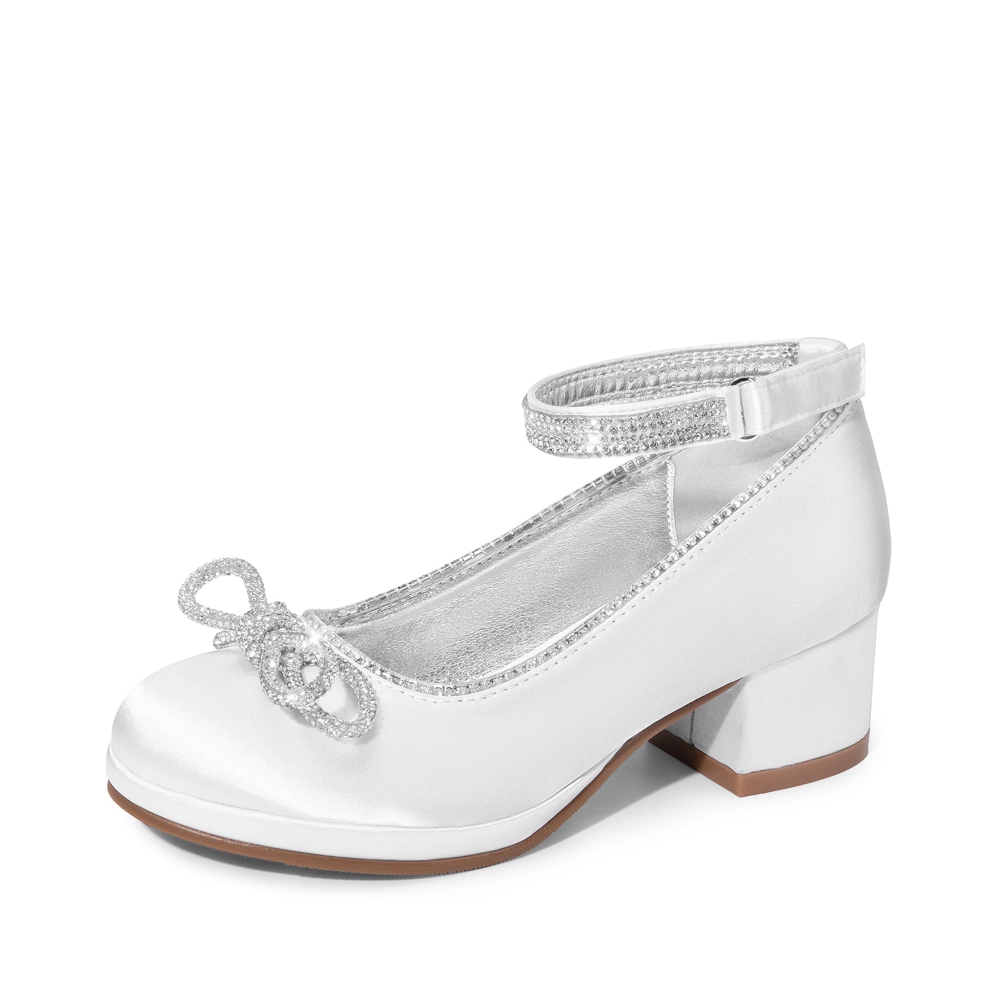 DREAM PAIRS Girls Dress Shoes Ankle Strap Princess Flats Chunky Heel ...
