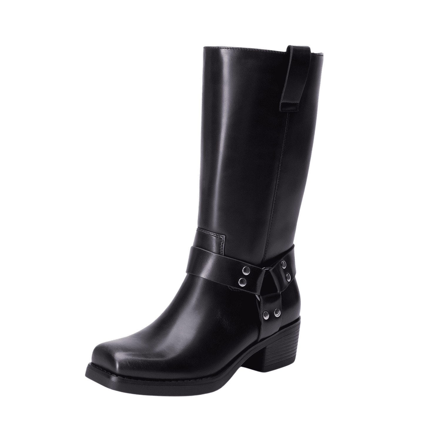 DREAM PAIRS Women's Knee High Black Harness Boots Western Style Riding ...