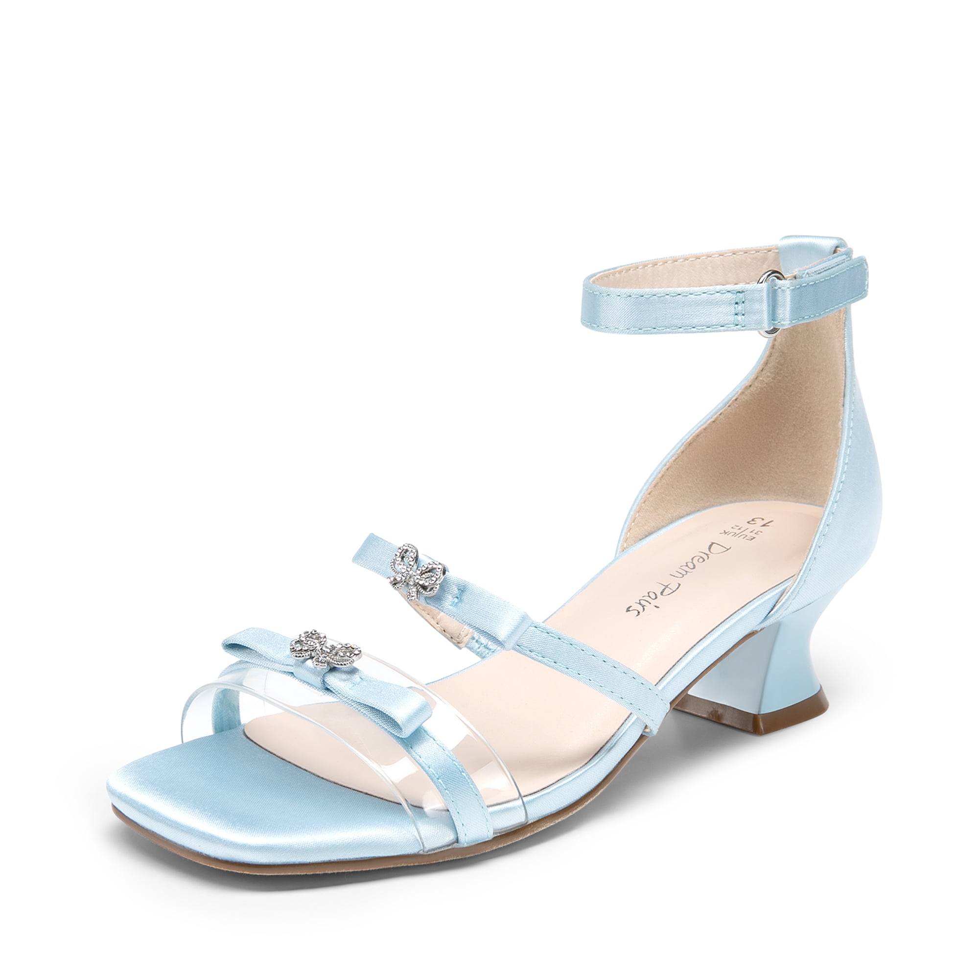 DREAM PAIRS Girls’ Low Heel Dress Sandals, Ankle Strap Pumps with Bow ...